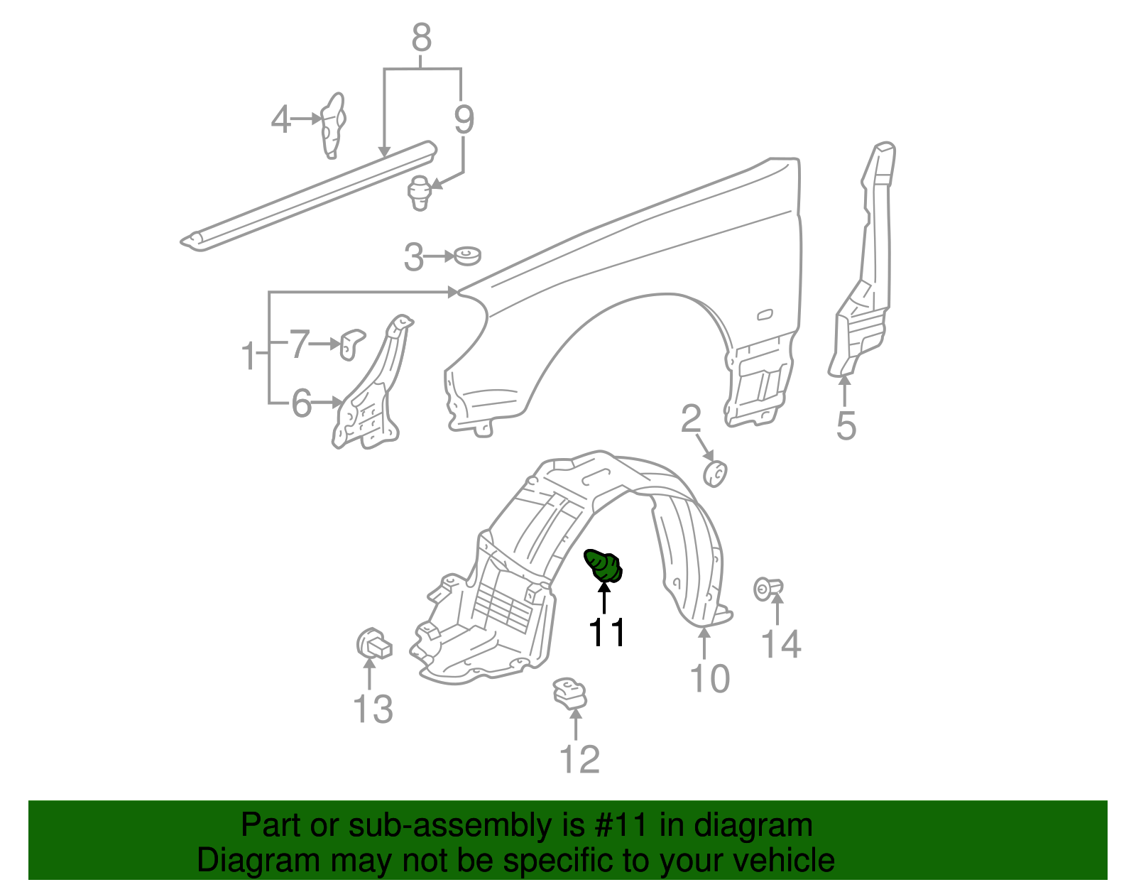 90467-07166 - 1998-2012 Lexus - Fender Liner Clip | My L Parts