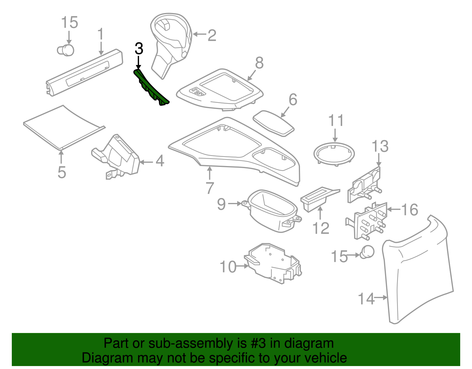 51169255209 - 2013-2015 BMW X1 Front Cup-Holder Cover (51-16-9-255-209 ...