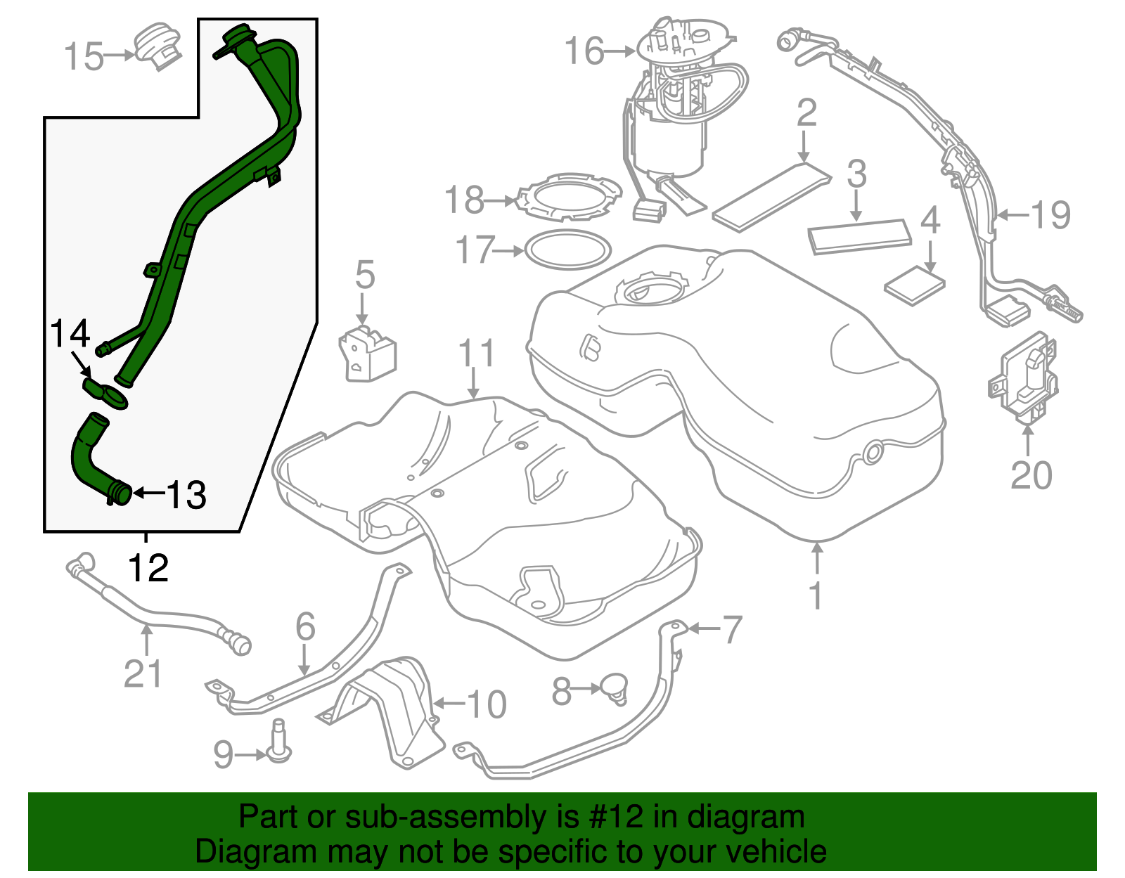 Fuel Tank Filler Neck - 2018-2019 Land Rover Discovery Sport (LR104413 ...