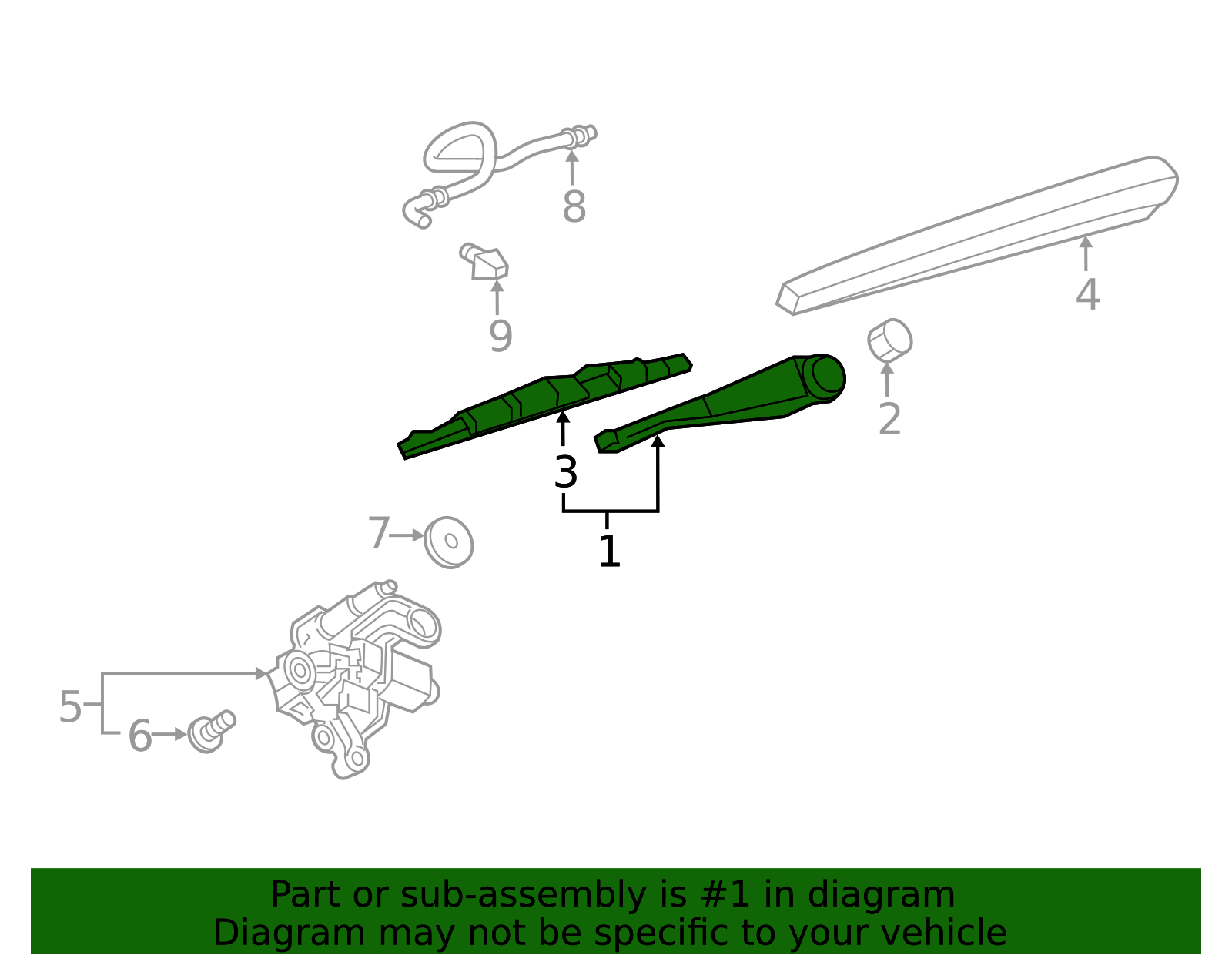 GM Parts | (84148861) - Rear Window Wiper Blade, 13.18 in | GM Parts Store