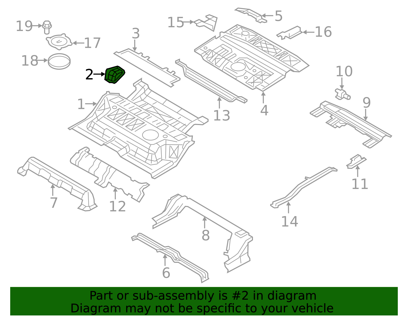 2017-2024 Nissan Armada Floor Pan Reinforcement 767C5-1LA0A | QuirkParts