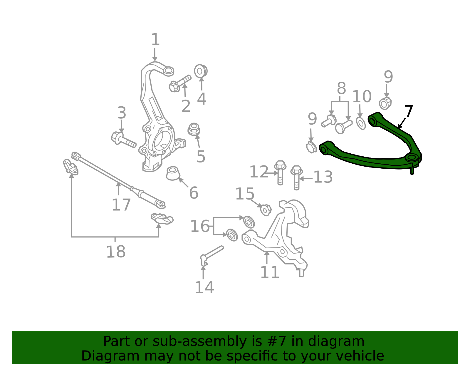 2009-2020 Nissan 370Z Upper Control Arm 54524-JL00C | Bill Kay Nissan Parts