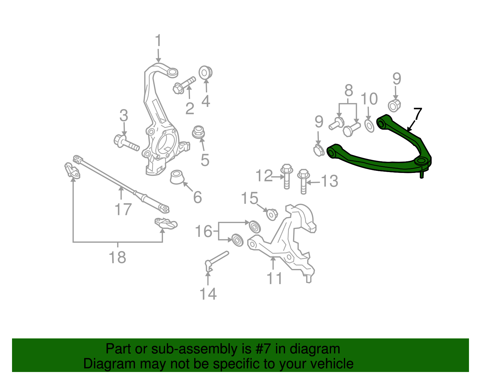 2009-2020 Nissan 370Z Upper Control Arm 54524-JL00C | Bill Kay Nissan Parts