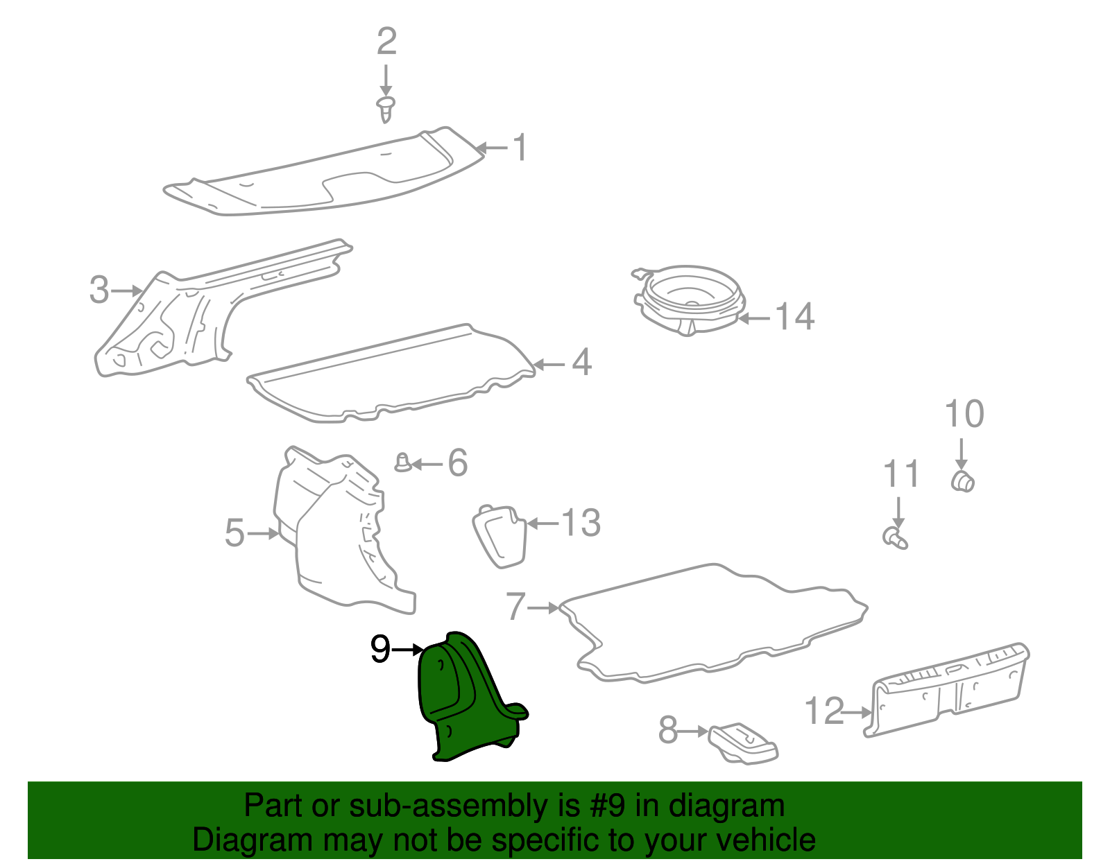 1998-2002 Toyota Corolla Corner Trim 64754-02010-C0 | Toyota Parts Center