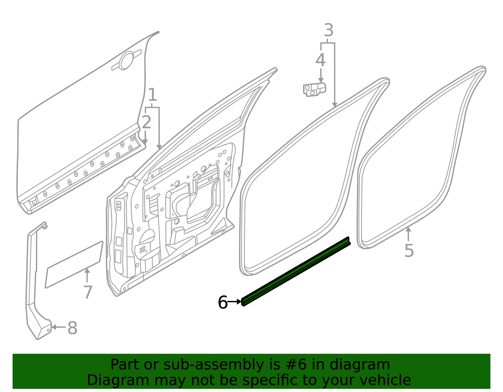2023-2025 Nissan ARIYA Lower Seal Strip 80838-5MP0A | QuirkParts