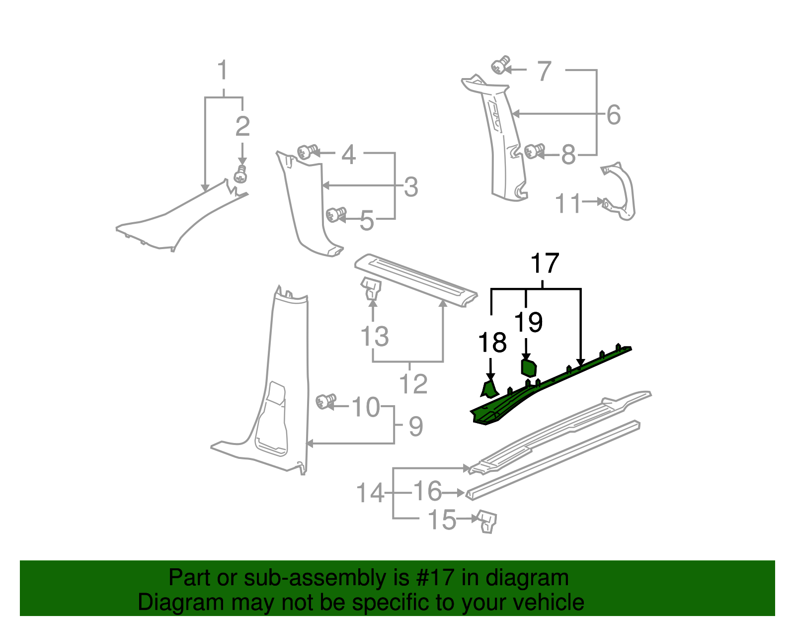 2006-2008 Chevrolet Uplander Upper Molding 25789431 | Shop Matick Buick GMC