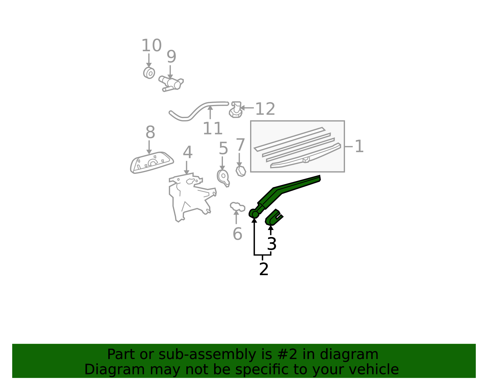 Genuine Toyota Back Glass Wiper Arm (Rear) part# 85241-02050 for 2009 ...