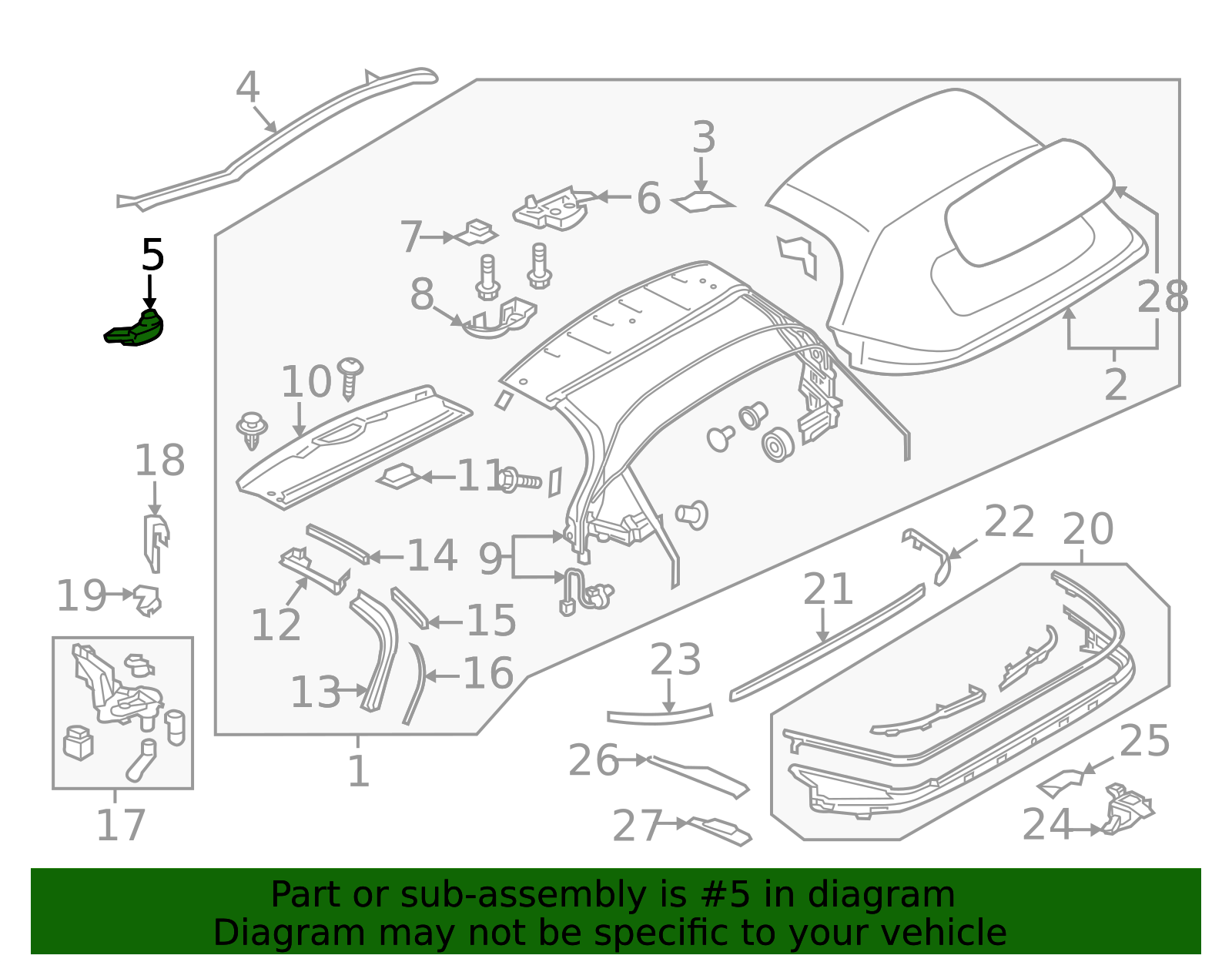 N247-R1-3B0 - Convertible Top Stowage Compartment Lid Striker 2016-2025 ...