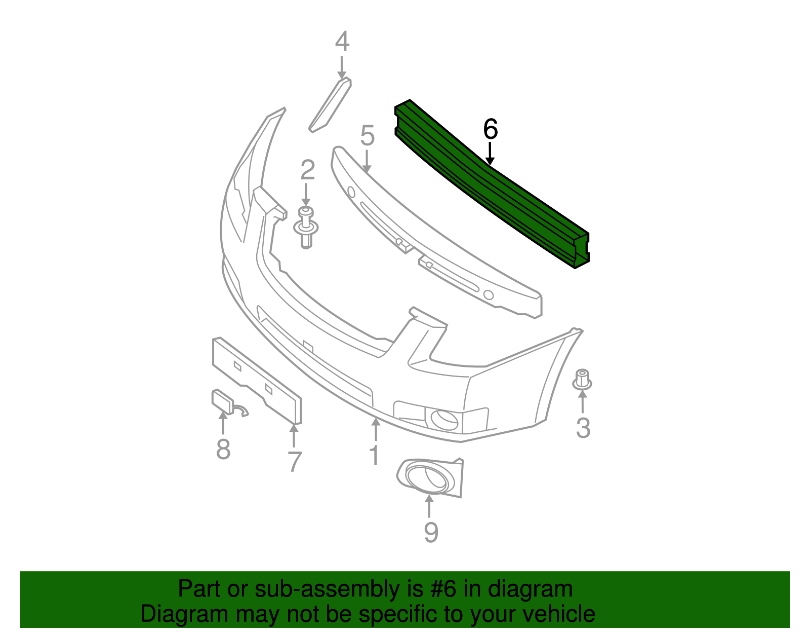 2007-2012 Nissan Sentra Impact Bar 62036-ET000 | My Nissan Part