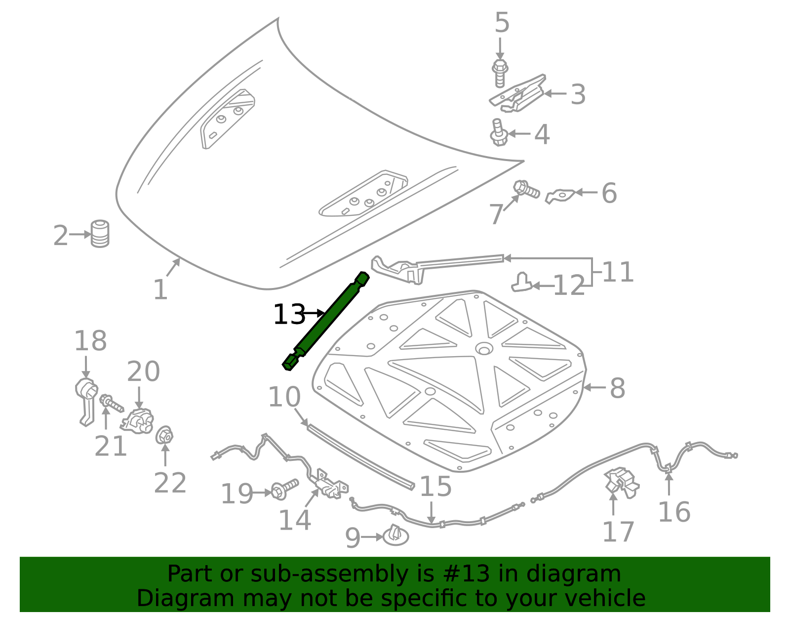 81161-J5000 - Support Cylinder 2018-2023 Kia Stinger | Kia.Parts Store