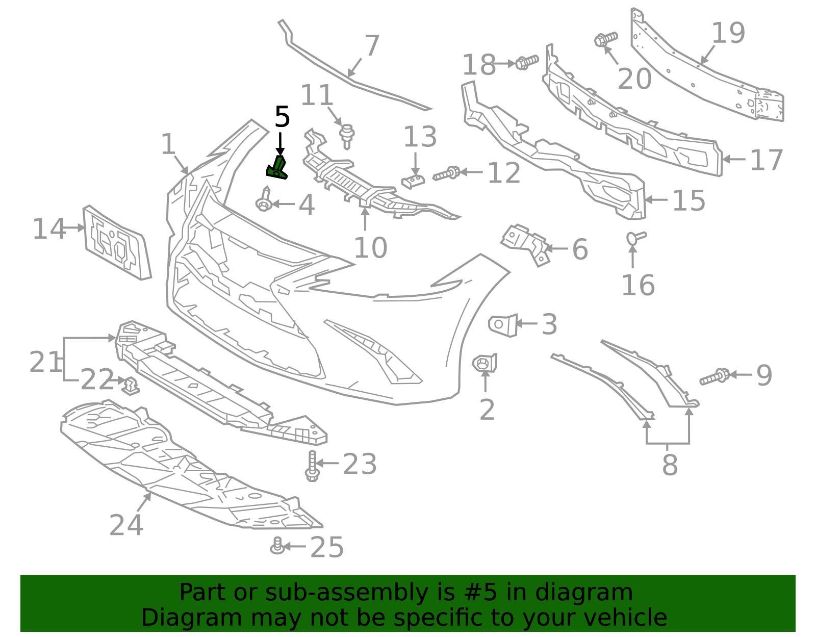 52146-06120 - Bumper Cover Bracket For 2019-2025 Lexus | Lexus OE Parts