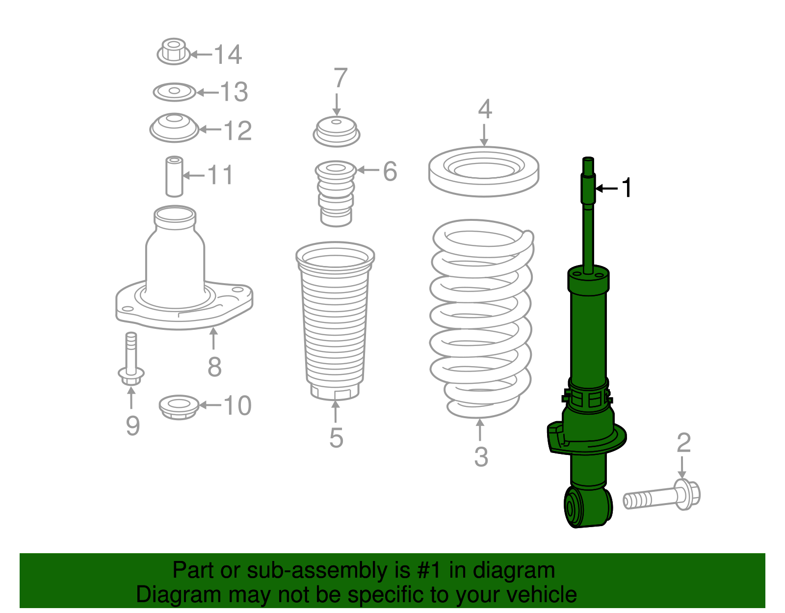 52611-TG7-A01 - 2016-2022 Honda Pilot - Shock Absorber Unit Rear ...