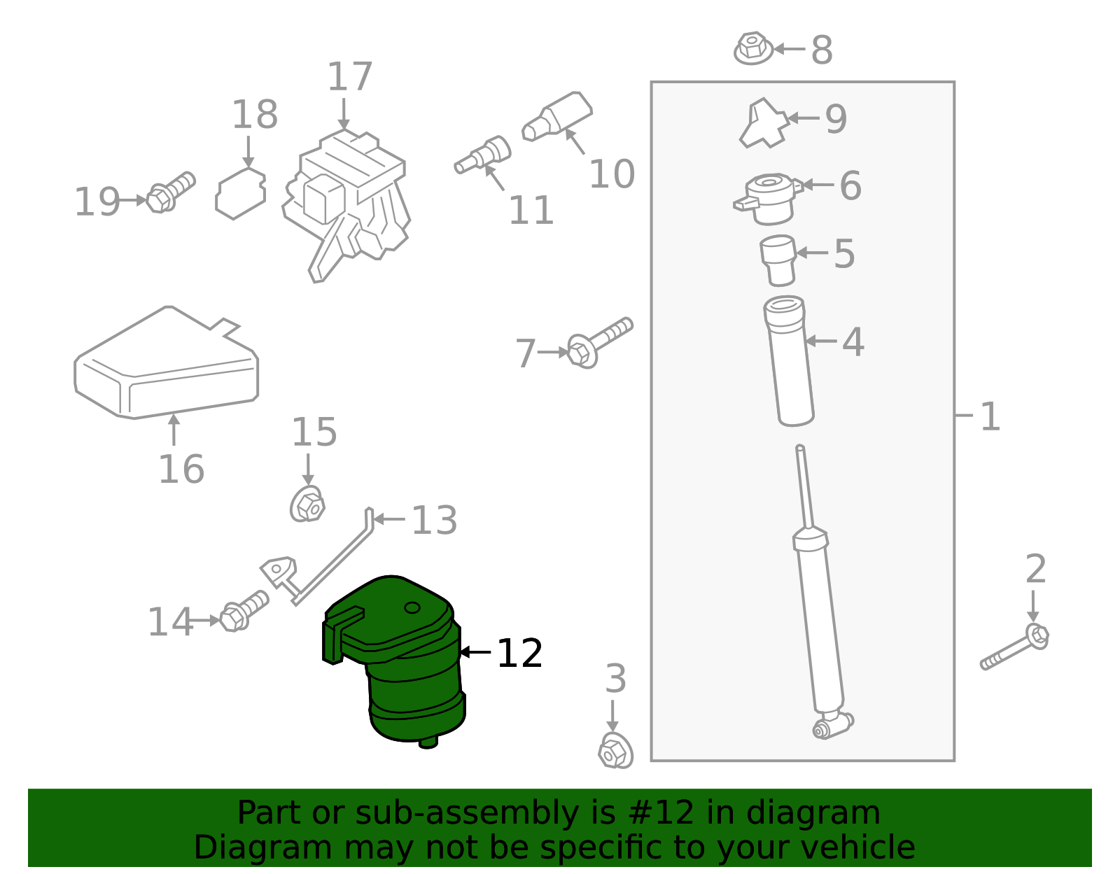 2019-2023 Porsche Cayenne Air Spring 9Y0-616-002-H | Parts