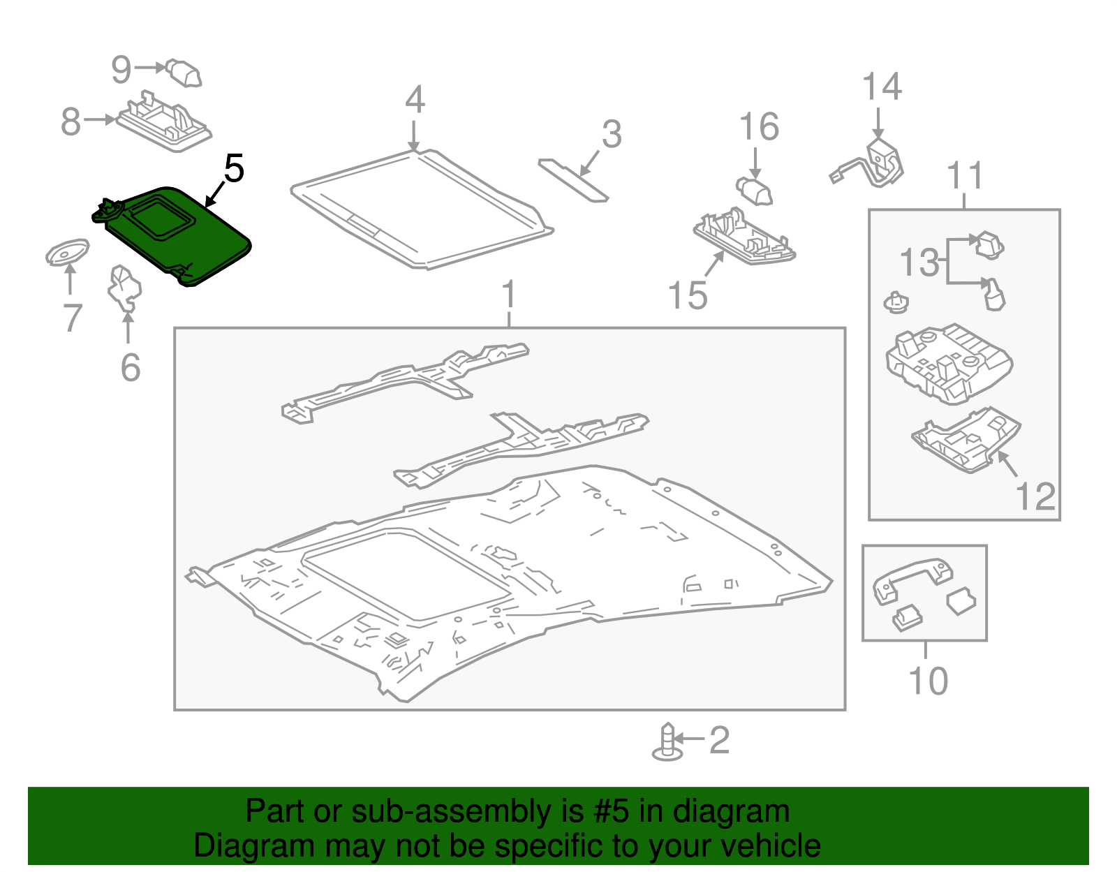 2019-2022 Toyota 2019-2022 Toyota - Sun-Visor 74310-47610-B0 | Sparks Parts