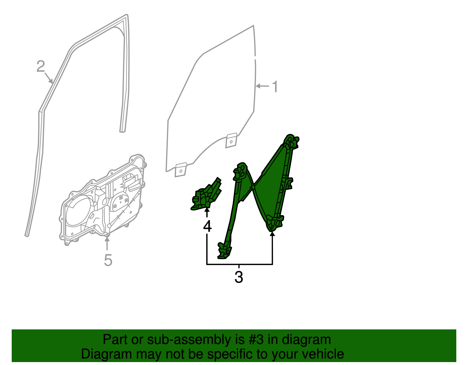 Genuine OEM Window Regulator Part# LR153954 Fits 2017-2024 Land Rover ...