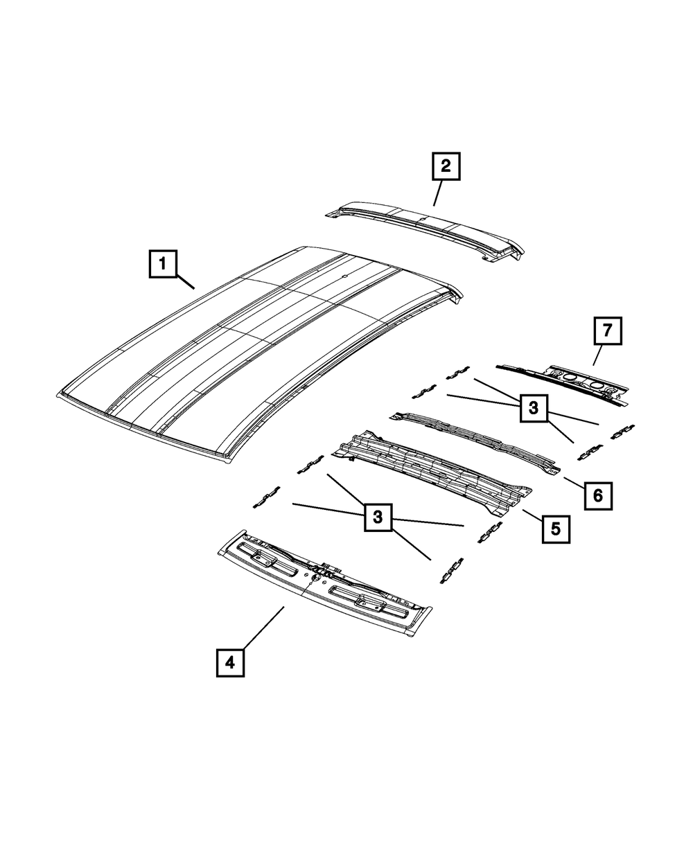 2016-2022 Fiat 500X Roof Upper Rear Header 68285353AA | Mopar OEM Parts ...