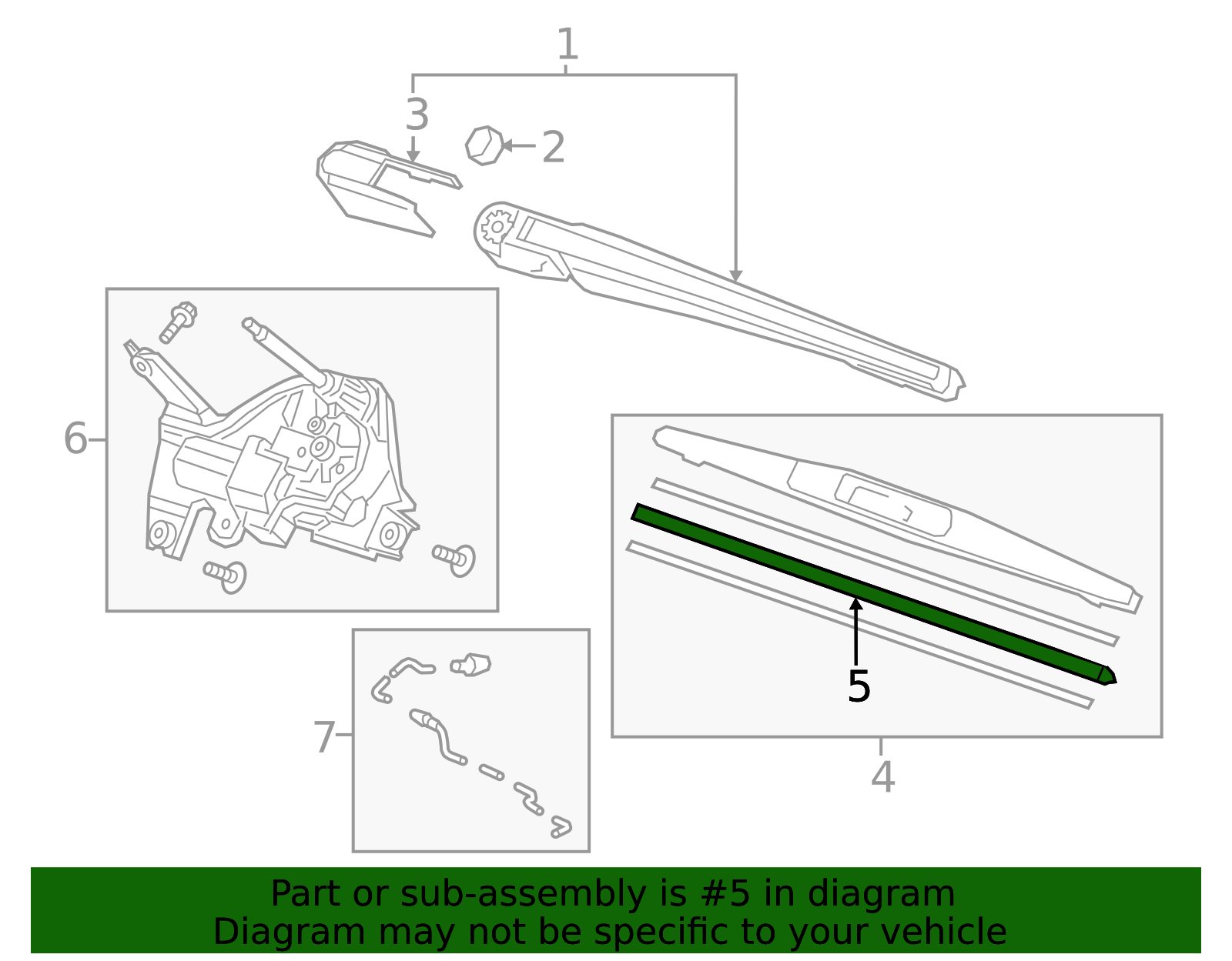 76622-T7A-003 - Rubber Blade (250MM) - 2016-2020 Honda HR-V | Genuine ...