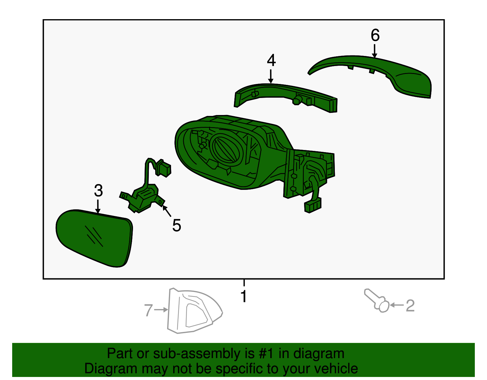 2016-2020 Kia Sorento Mirror Assembly 87610-C6010 | Kia Automotive Parts