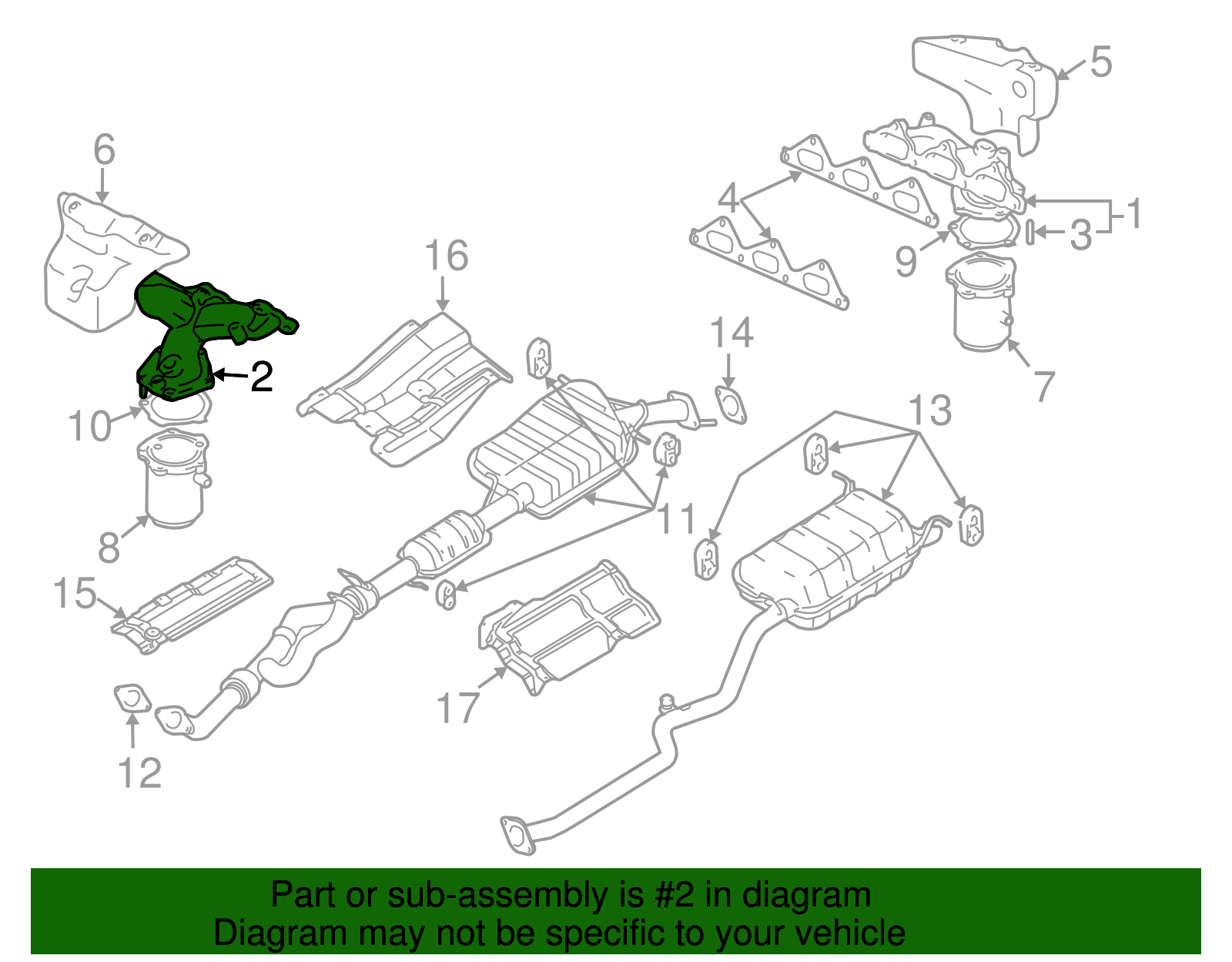 Hyundai - 28510-39001 - Exhaust Manifold - 2001-2006 Hyundai | OEM ...