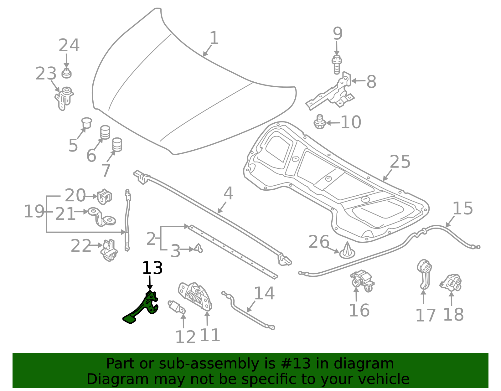 2010-2015 Hyundai Tucson Hood Safety Catch 81140-2S000 | MotorMotor