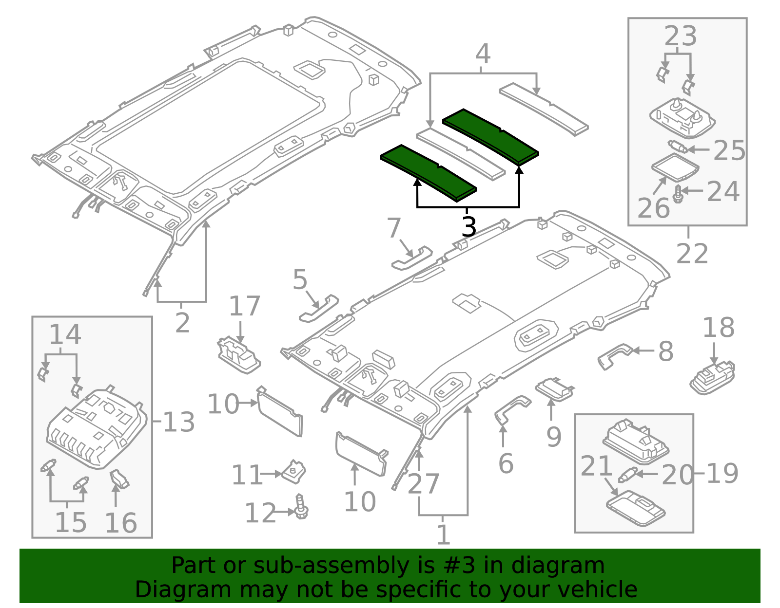 2017-2023 Hyundai Headliner Pad 85306-2W000 | MotorMotor