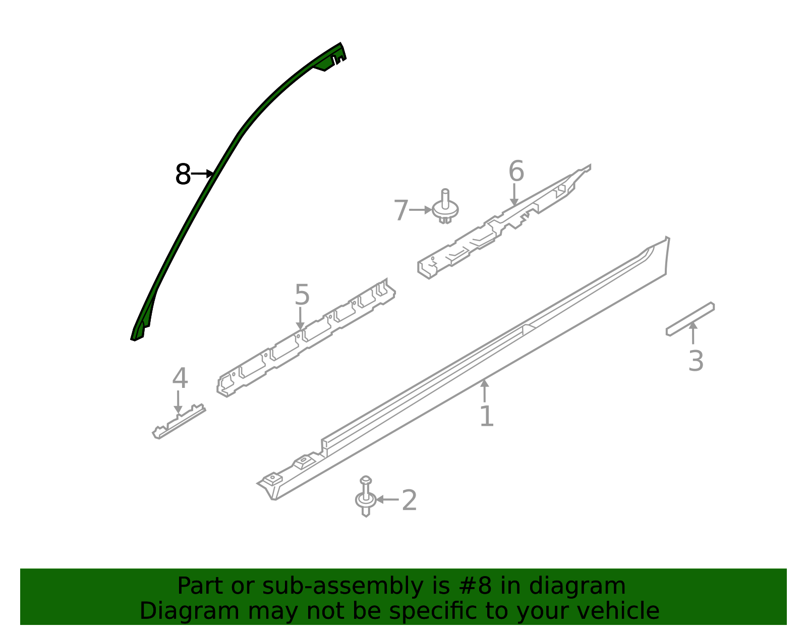 51-76-7-182-285 - Pillar Molding - 2011-2016 BMW | BMW Parts Exchange