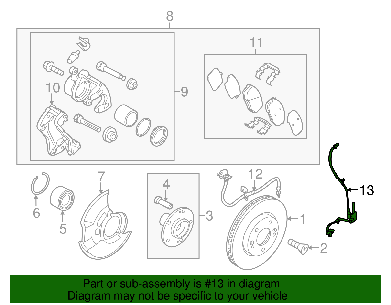2011-2012 Hyundai Elantra Front Speed Sensor 59810-3X310 | Hyundai OEM ...