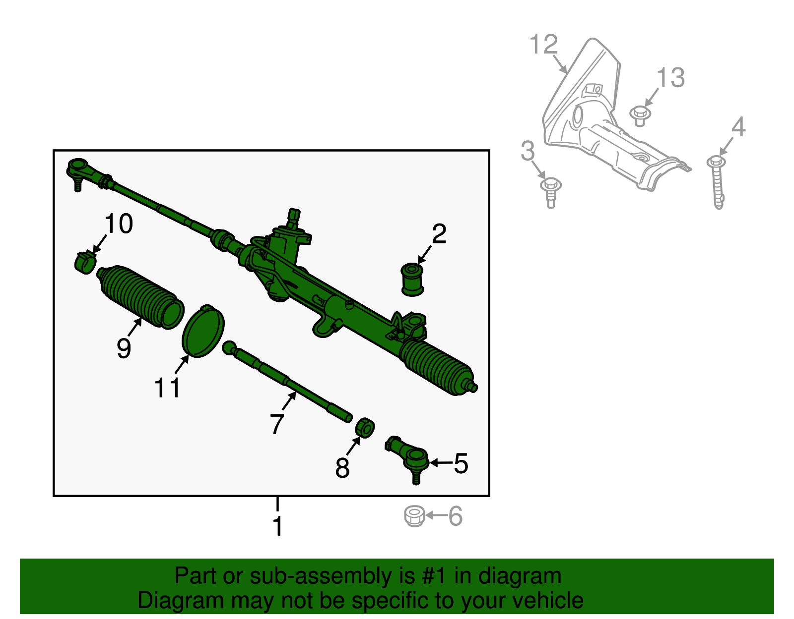 OEM Ford Steering Gear For 2010-2013 Ford Transit Connect - Part No ...