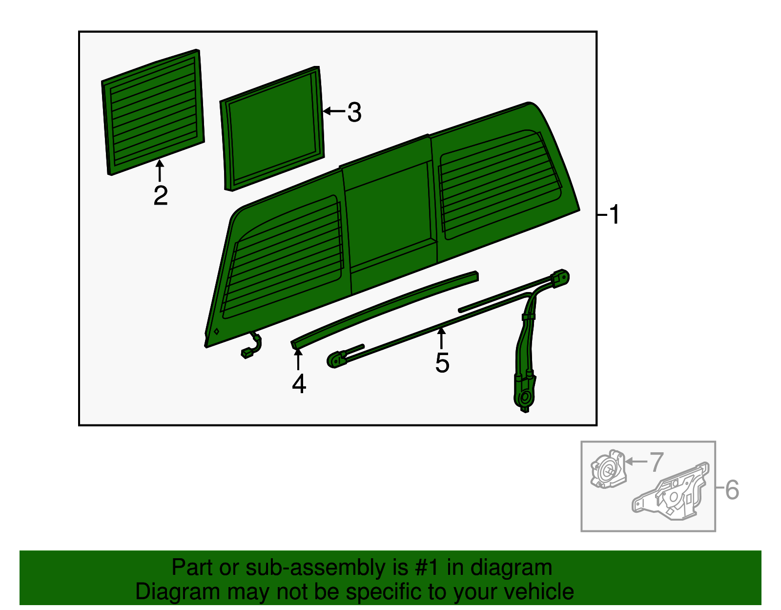 2014-2019 GM Rear Sliding Window 84819603 | OEM Parts Quick