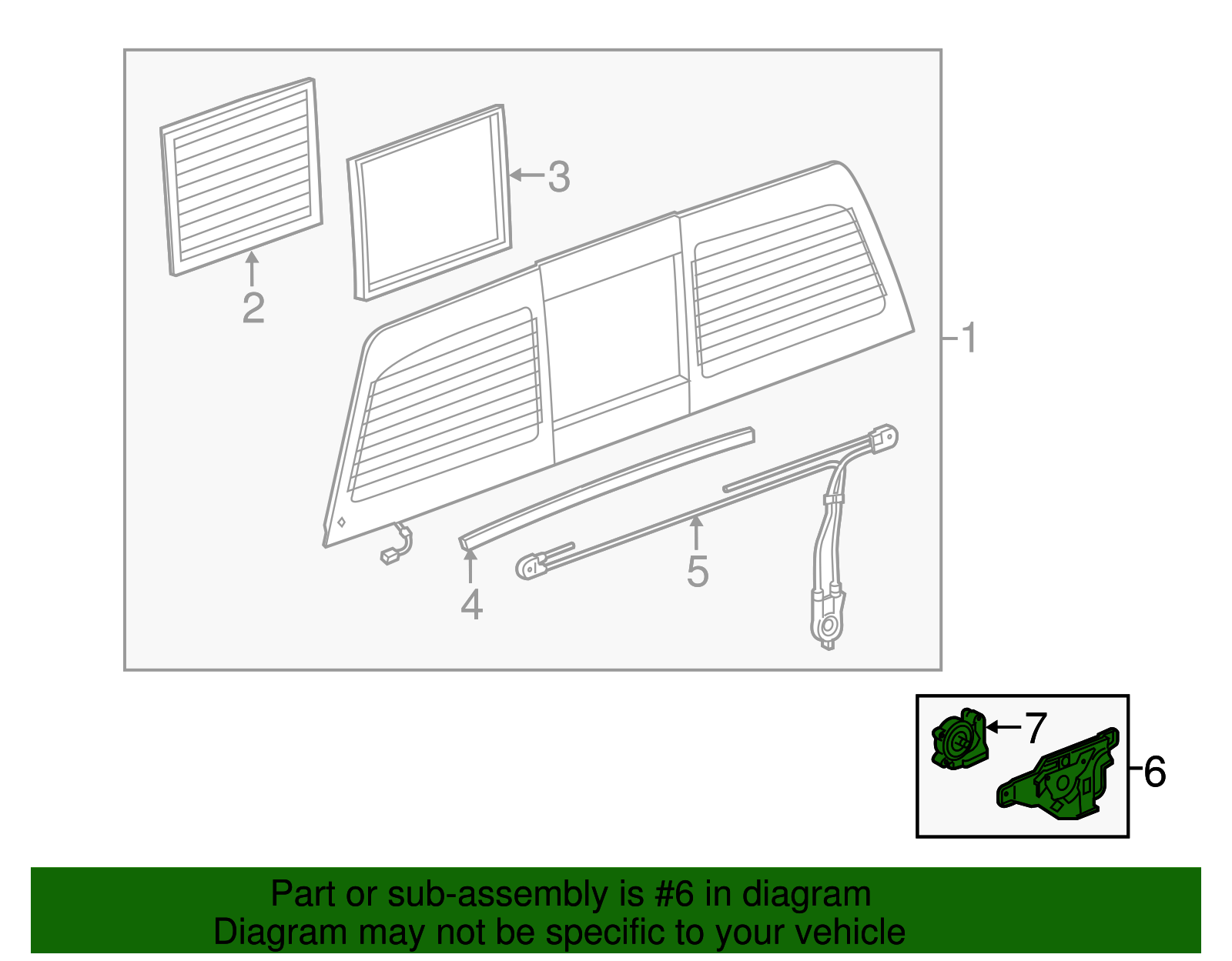 GM 23490454 Rear Sliding Window Module | Genuine GM & AC Delco OEM ...