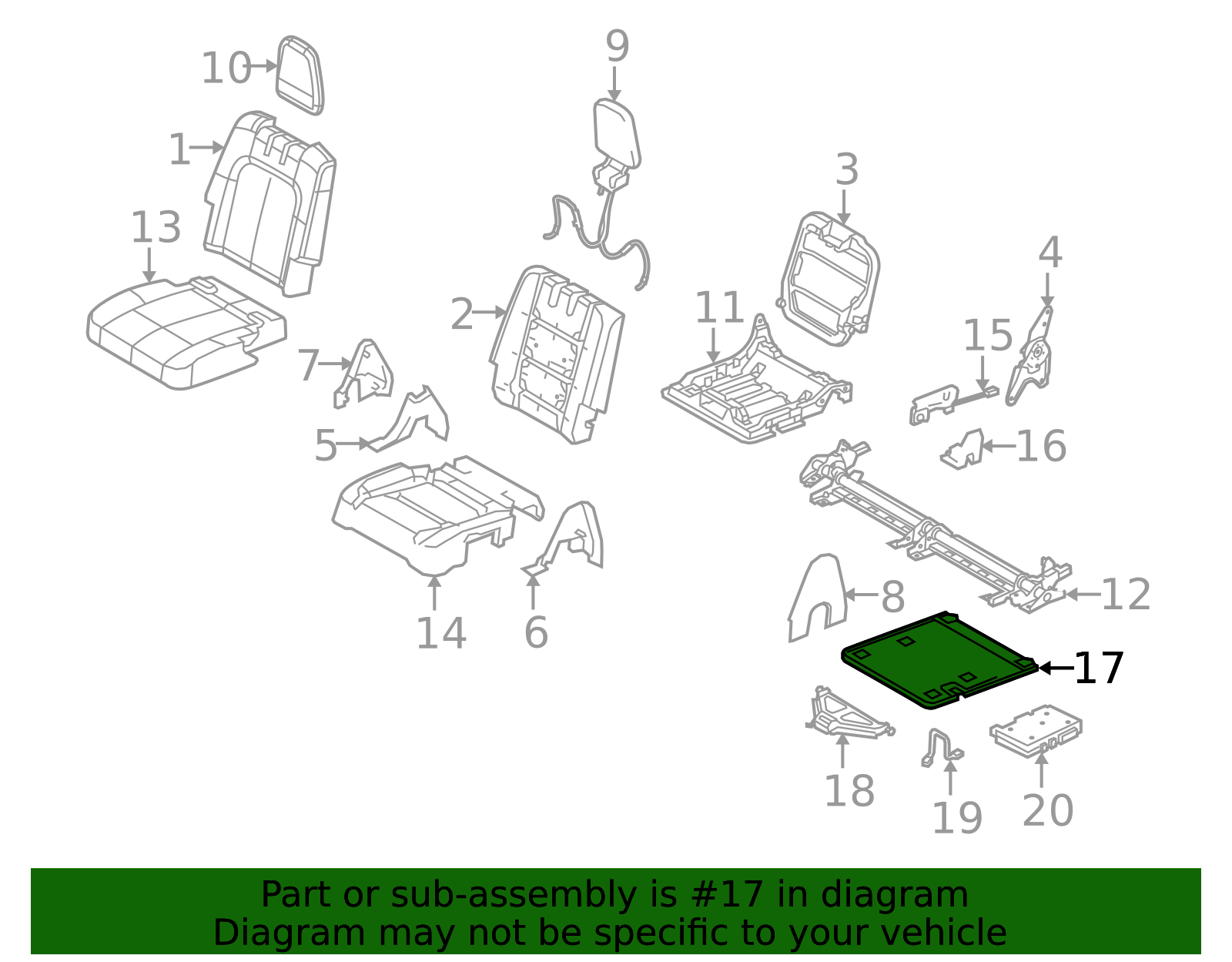 2011-2019 Ford Seat Frame Trim Panel DE9Z-7460512-CB | OEM Ford Parts ...