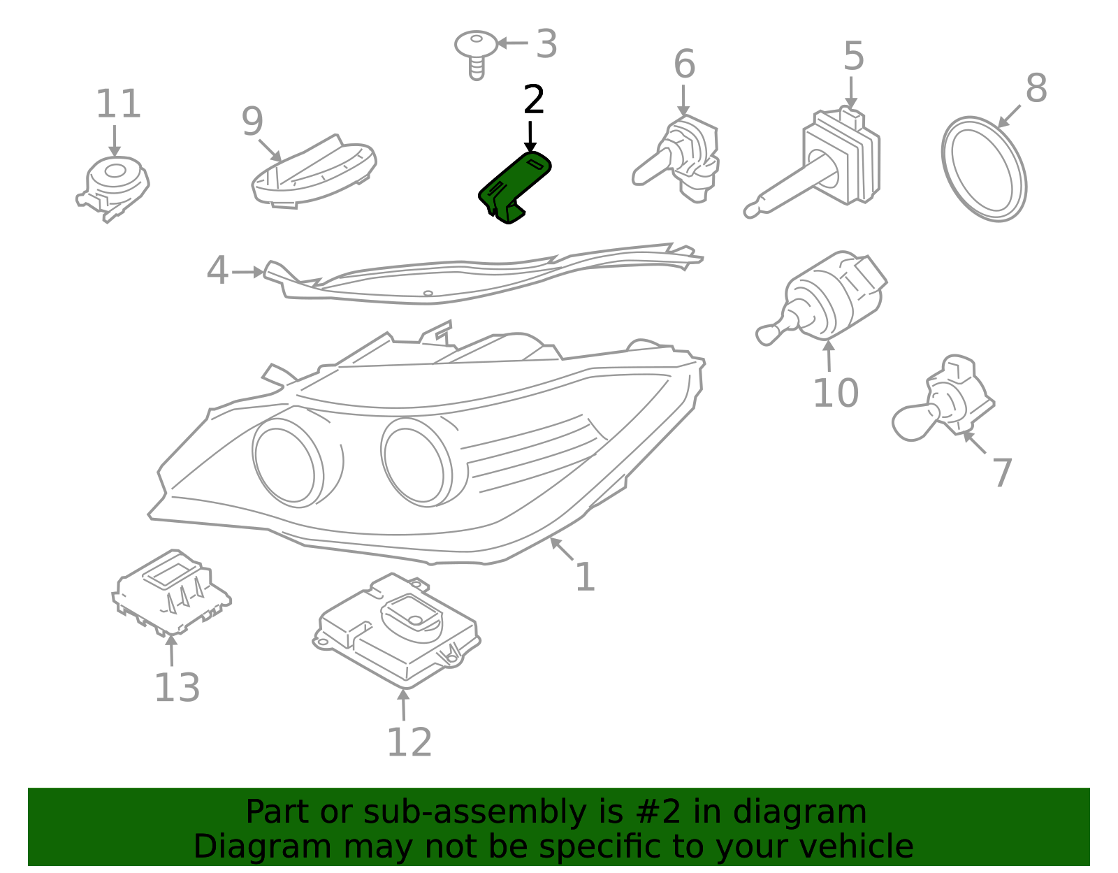 63-12-6-940-664 - Headlamp Assembly Bracket - 2008-2013 BMW | BMWPartsHub
