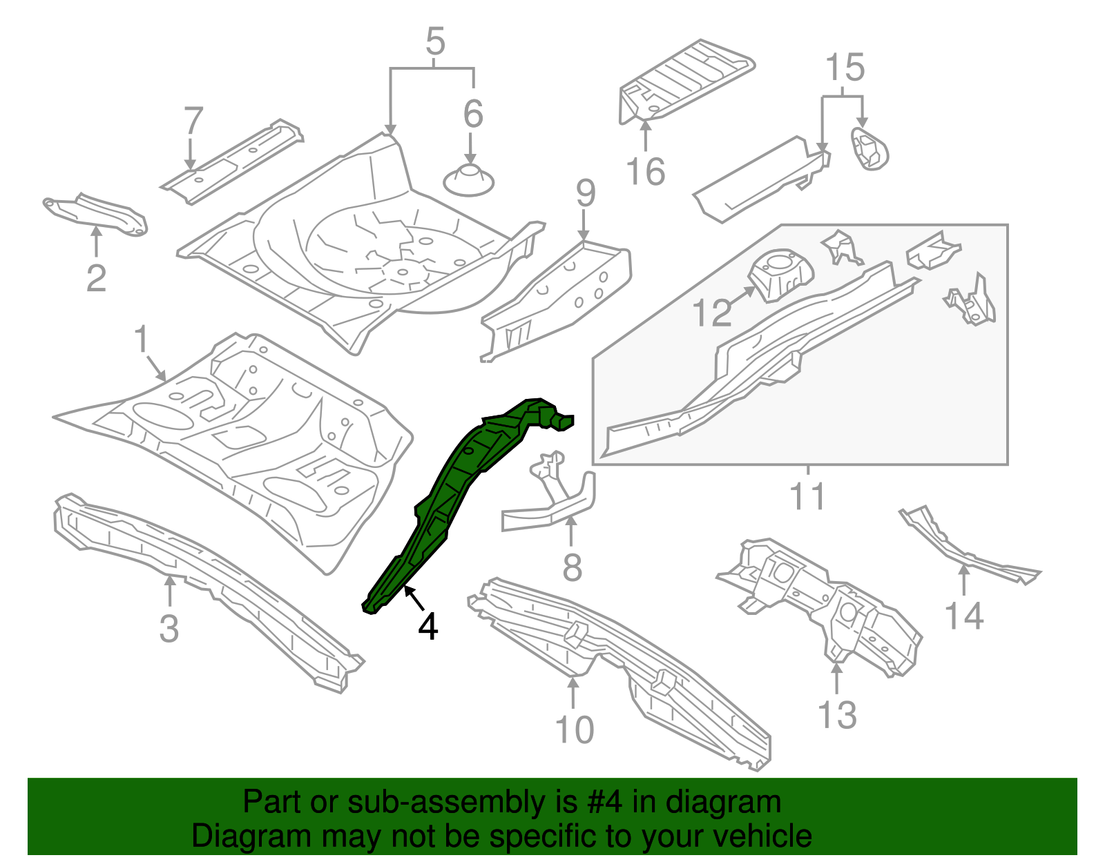 2017-2023 Subaru Impreza Floor Side 52159FL00A9P | Subaru Parts Guys