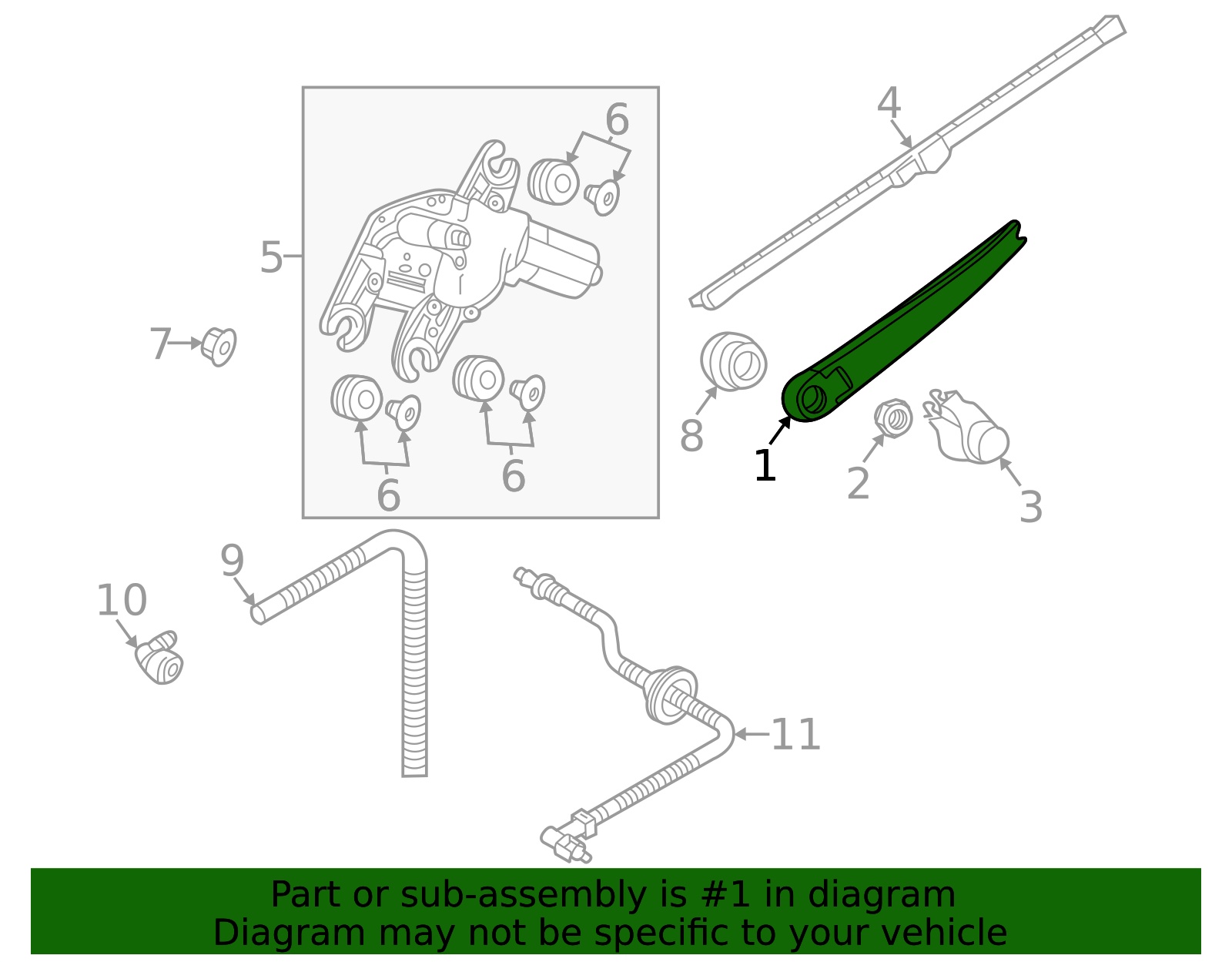 3CM-955-707-03C - Volkswagen Wiper Arm 2020-2025 Volkswagen Atlas Cross ...