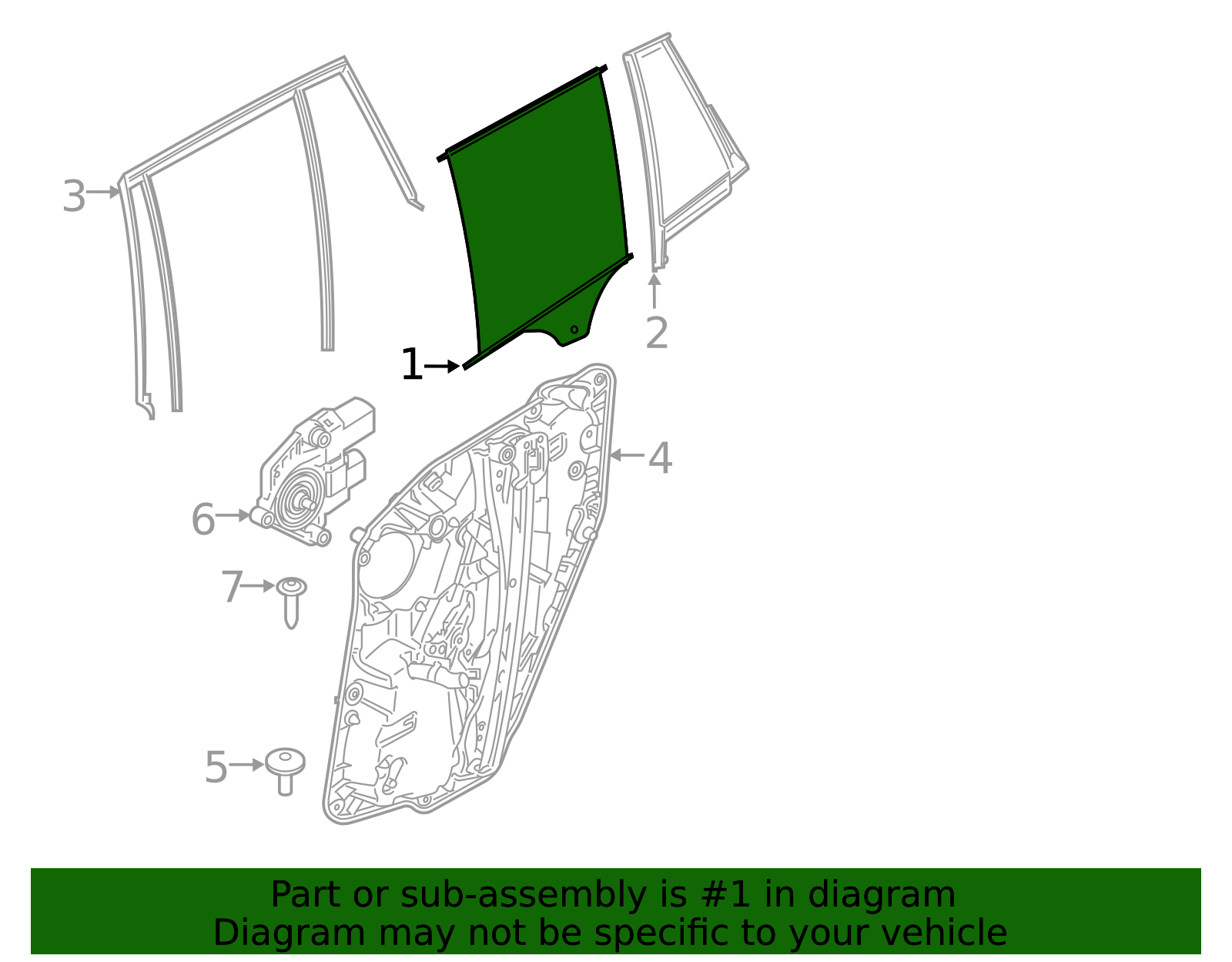 51357444660 - 2019-2025 BMW X5 Movable Glass (51-35-7-444-660) | BMW of ...