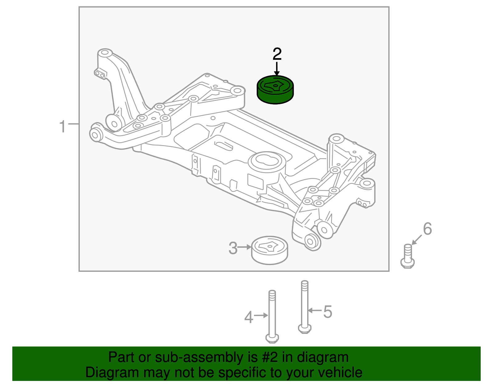 1K0-199-868-Q - Suspension Cross-Member Upper Insulator 2006-2018 Audi ...