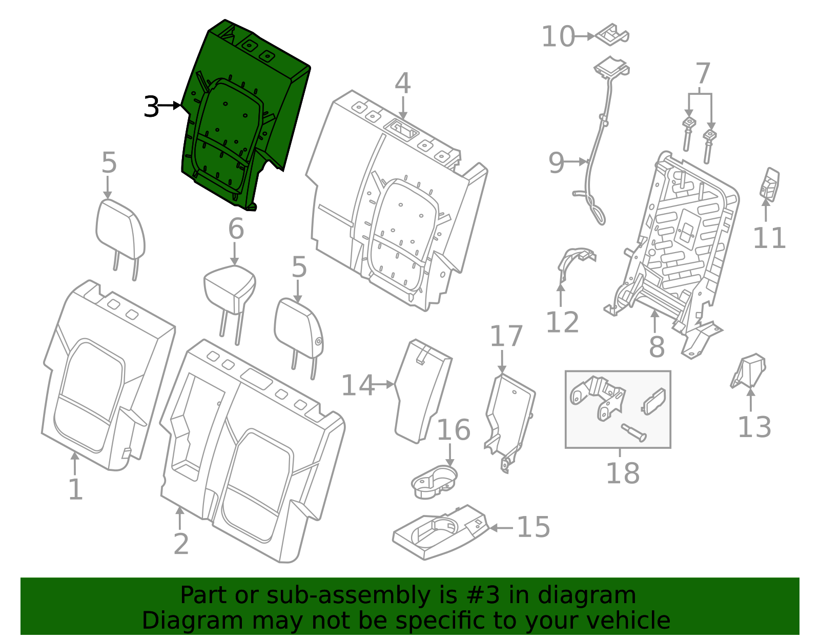 2021-2025 Ford Bronco Headrest M2DZ-78611A08-DB | Miracle Ford Parts