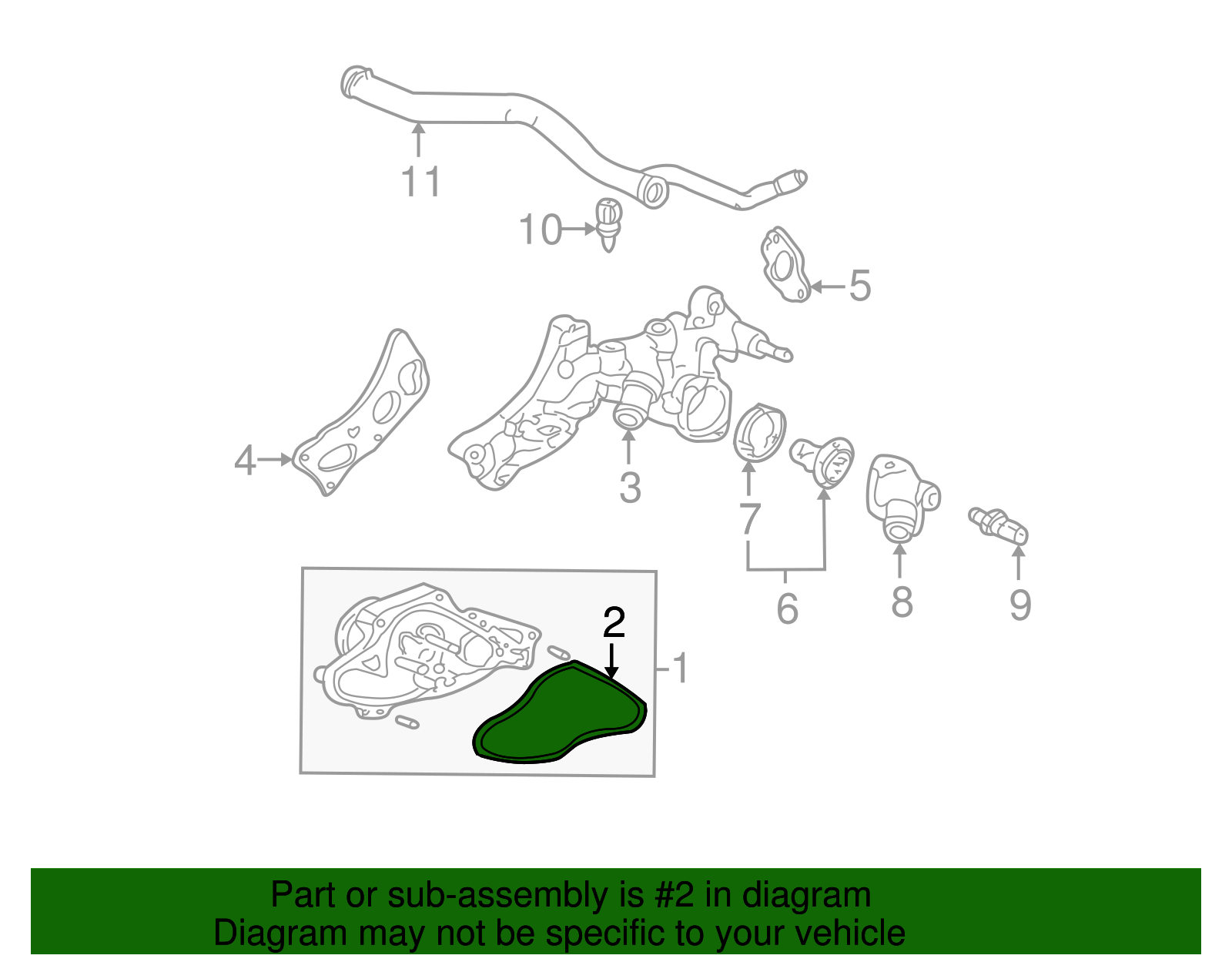 1997-2025 Acura Water Pump Assembly Gasket 19222-P8A-A01 | OEM Parts Online