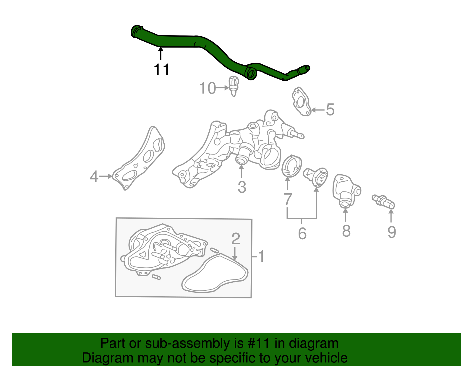 19505-RDJ-A00 - High-Quality By-Pass Pipe for 2003-2009 Acura ...