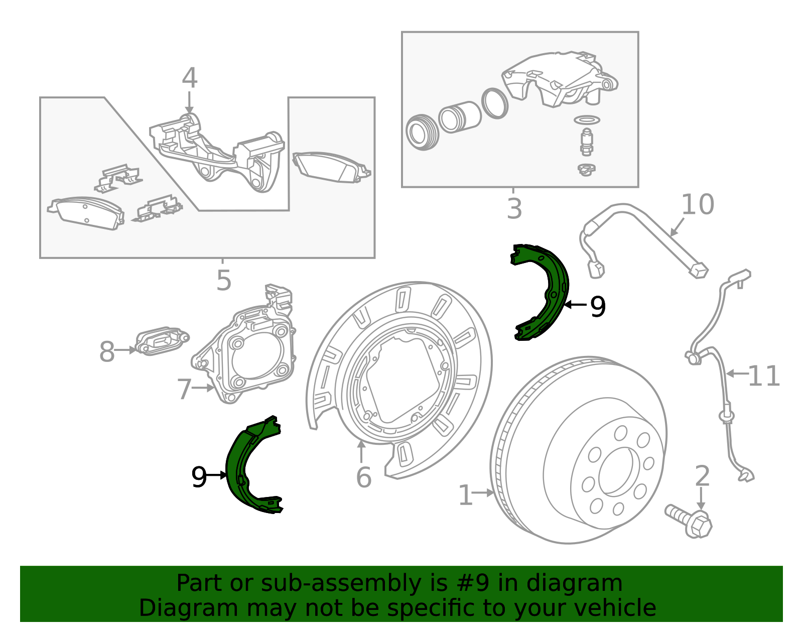 2014-2020 GM Rear Parking Brake Shoe 23135902 GM | GMPartsDirect.com
