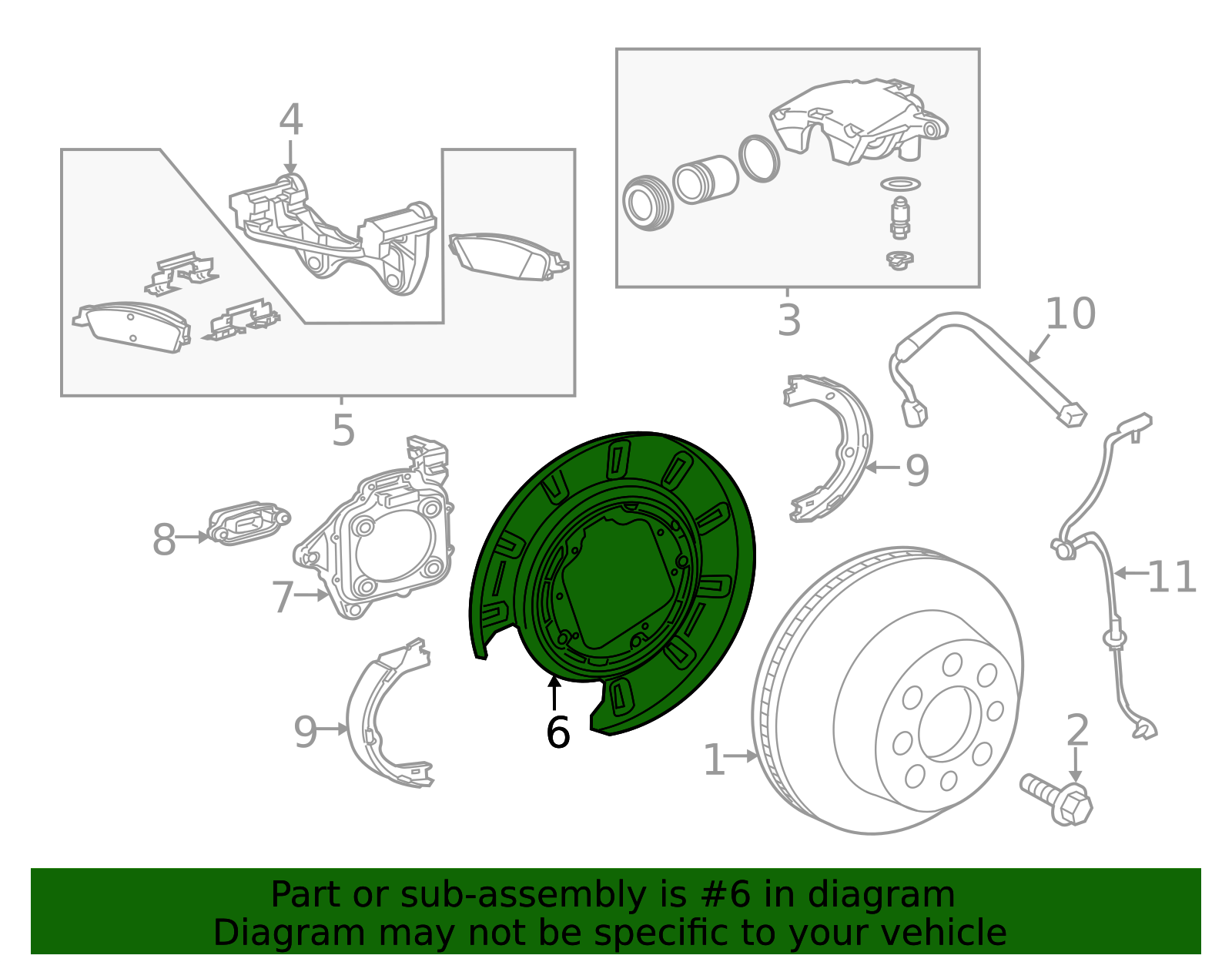 2014-2020 GM Rear Brake Shield 22775568 | Courtesy Parts