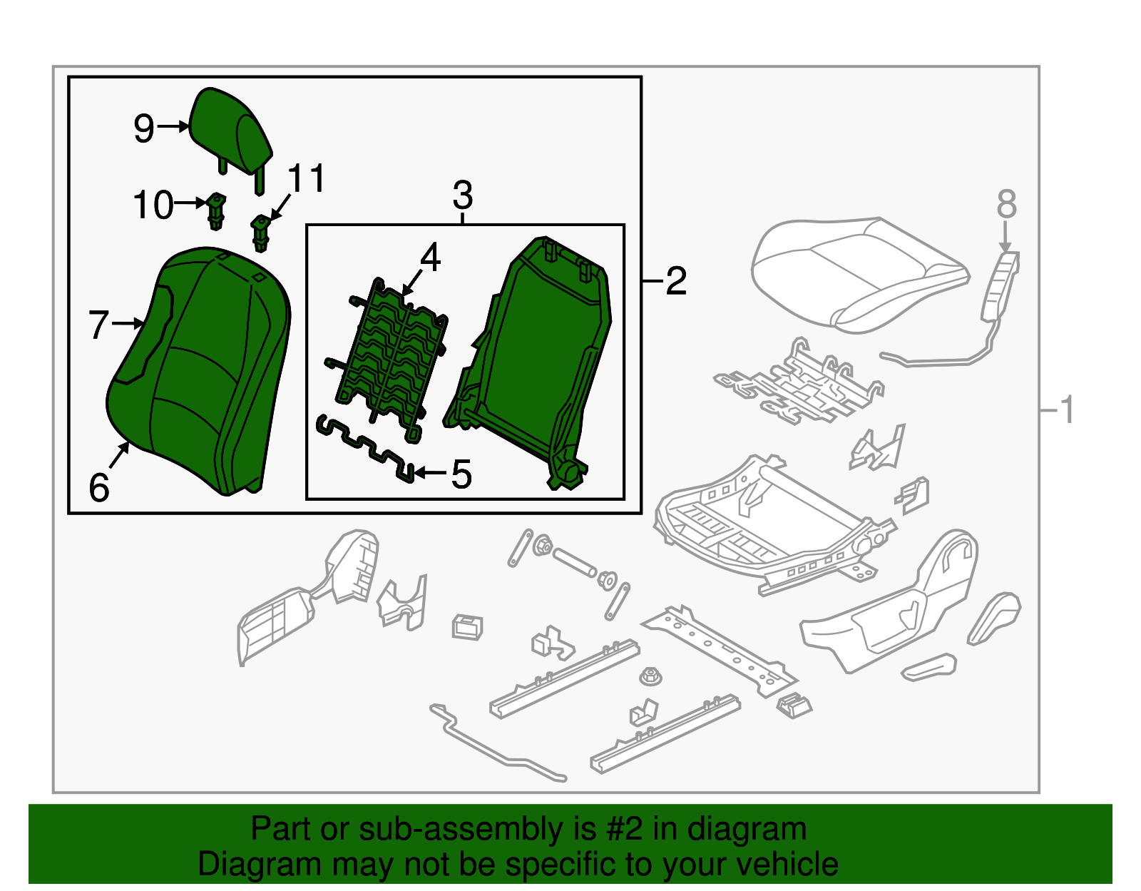 BAET-88-180-2A - 2017-2018 Mazda 3 - Seat Back Assembly | Mazda Part Direct