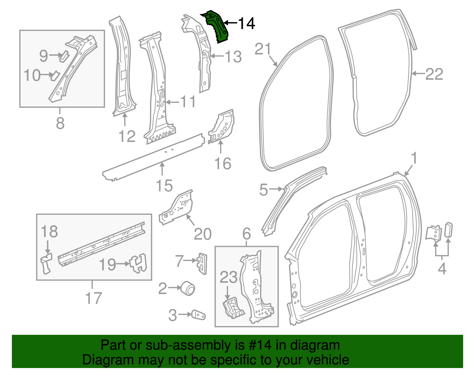 23497712 - 2015-2024 GM - Driver Side Body Lock Pillar Outer Panel ...