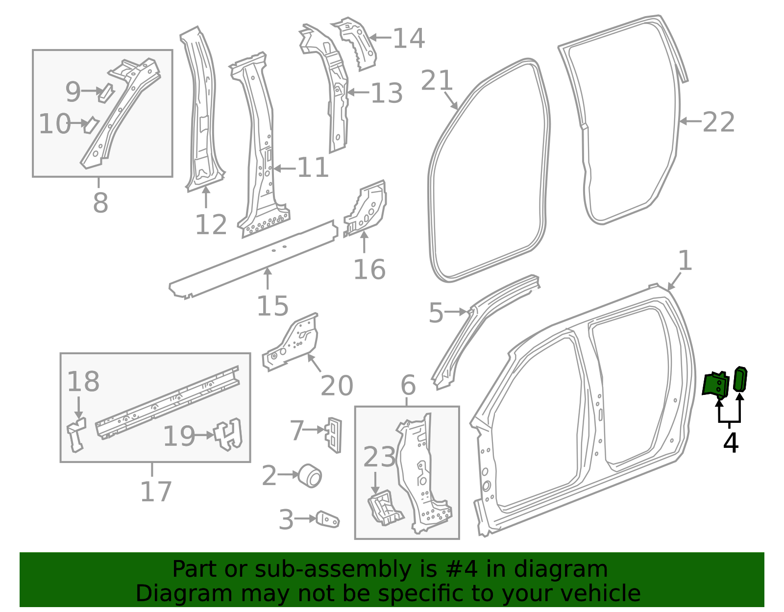 23218704 - GM Uniside Assembly Reinforcement - Driver's Side (LH ...