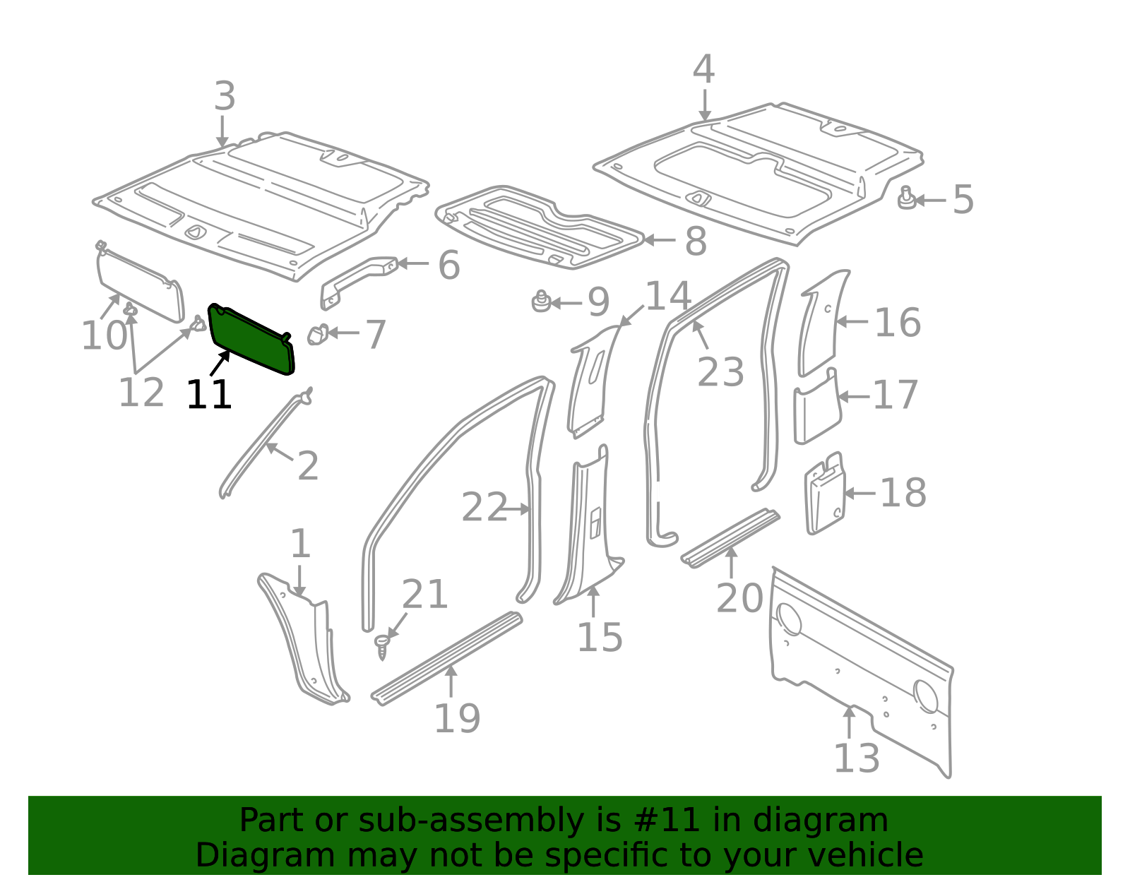 96401-7Z803 - Sun-Visor 2002-2004 Nissan | Official Nissan Parts Store