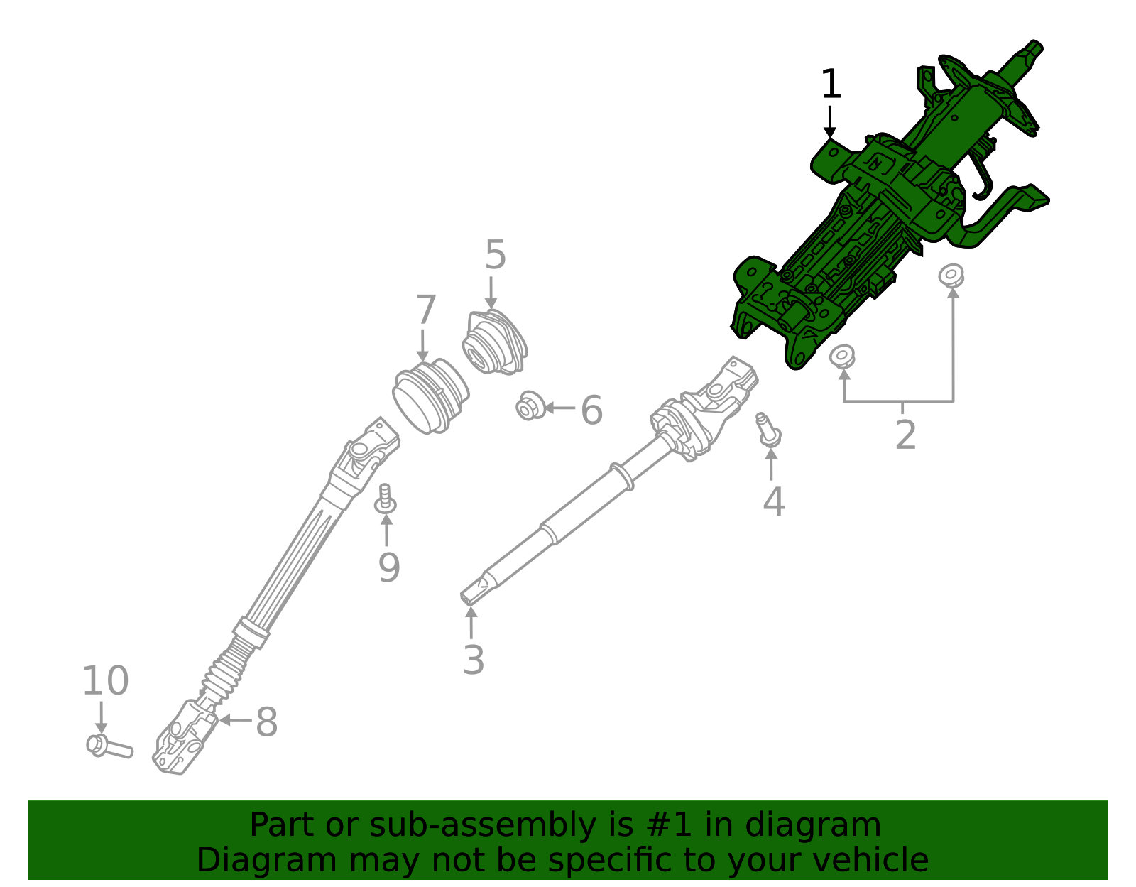 2020-2025 Ford | Steering Column | N1MZ-3C529-D | Walls' Ford Parts