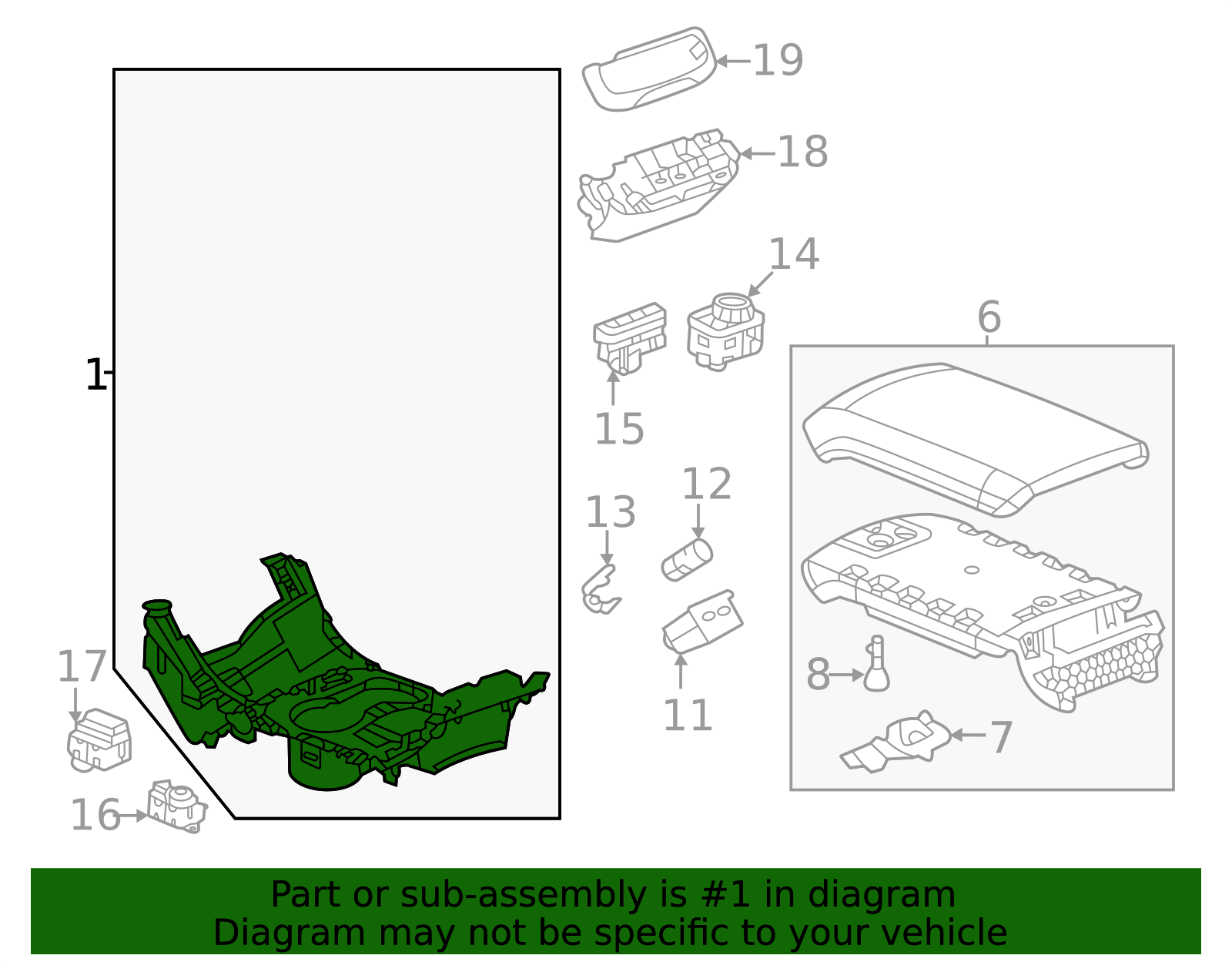 2020-2023 GMC Acadia Timberline Front Floor Console Trim Plate 84873947 ...