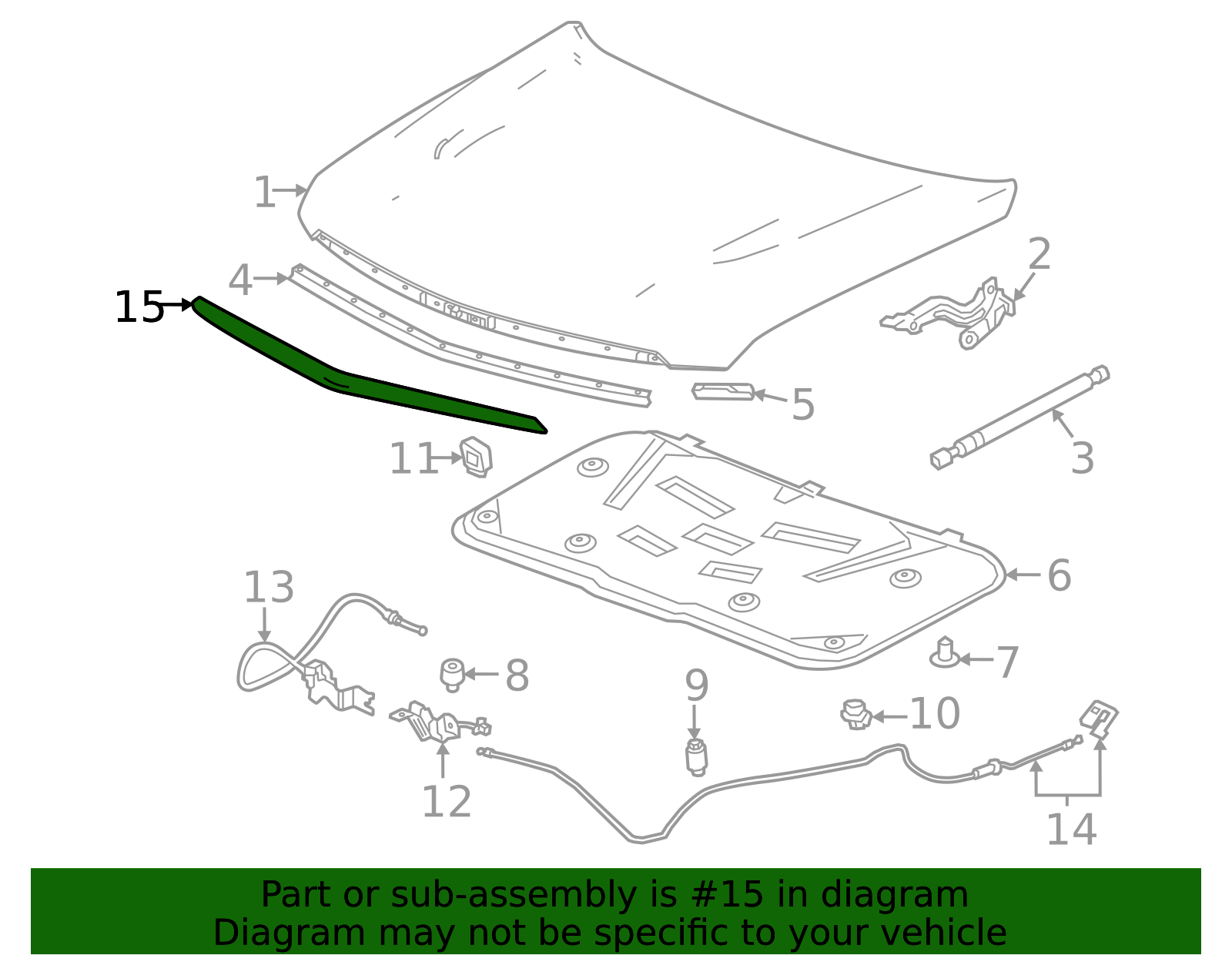 2021-2024 Cadillac Galvano Silver Hood Front Molding 84731887 ...