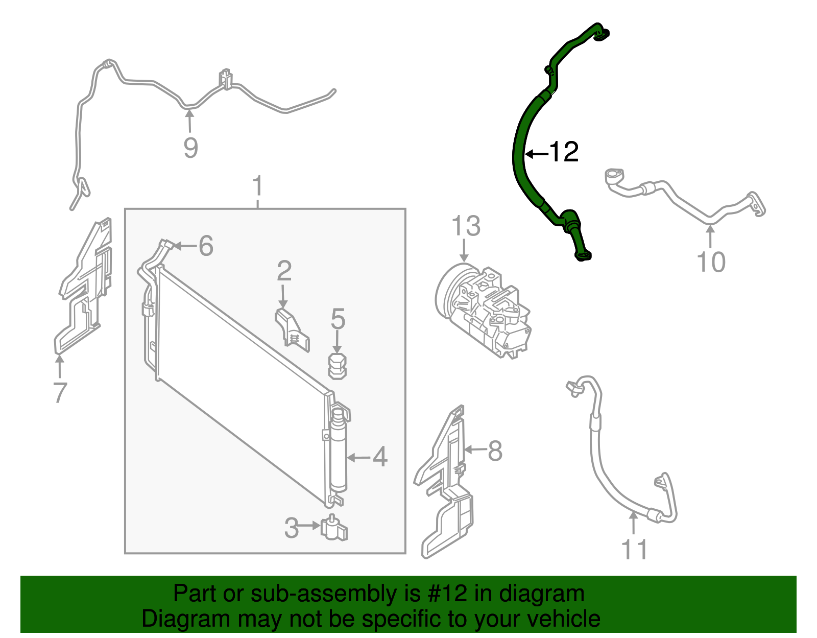 2014-2018 Nissan Altima A/C Refrigerant Suction Hose 92480-9HP1A ...