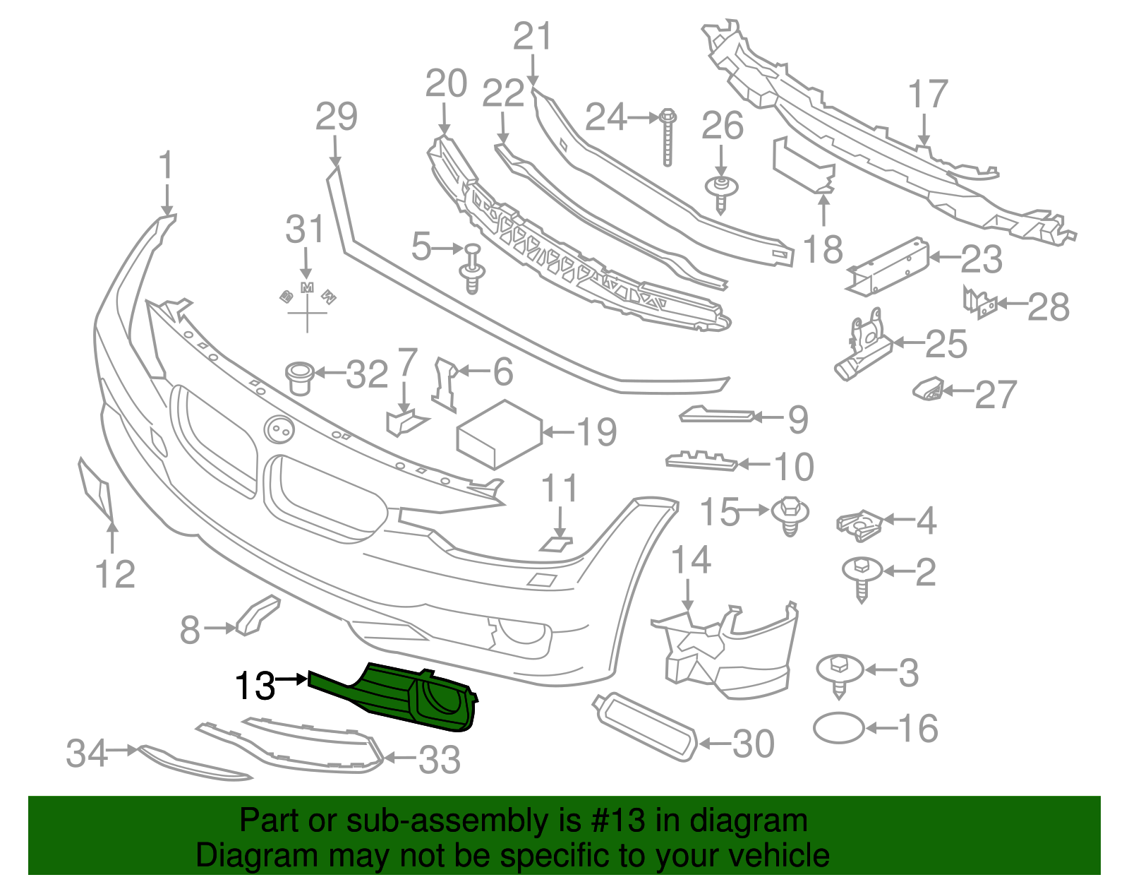 51117396888 - 2016-2019 BMW Fog Lamp Bezel (51-11-7-396-888) | BMW of ...